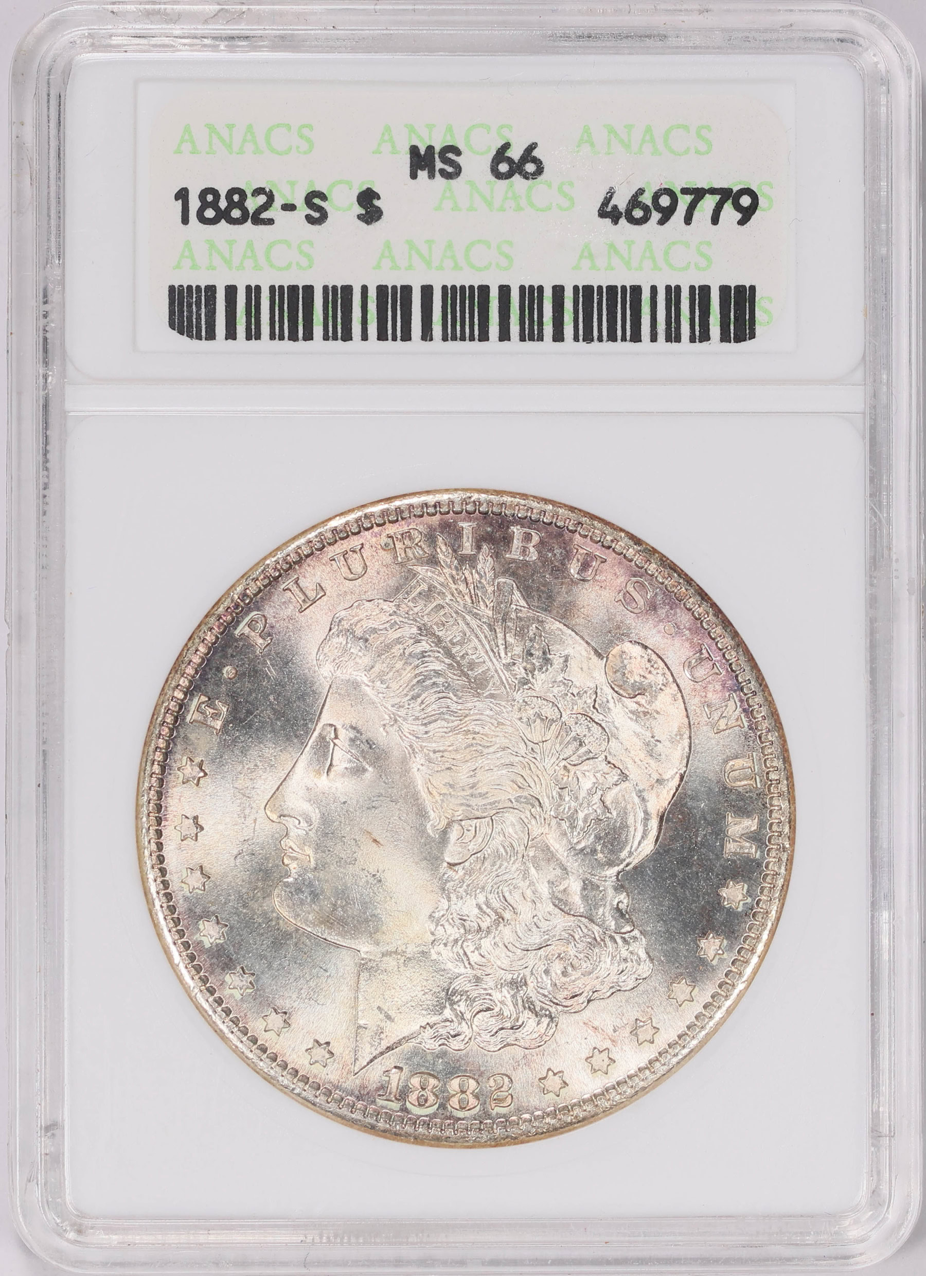 1882-S Morgan Silver Dollar ANACS MS-66 OH (Toned) (Item 1807916) | GreatCollections Coin Auctions