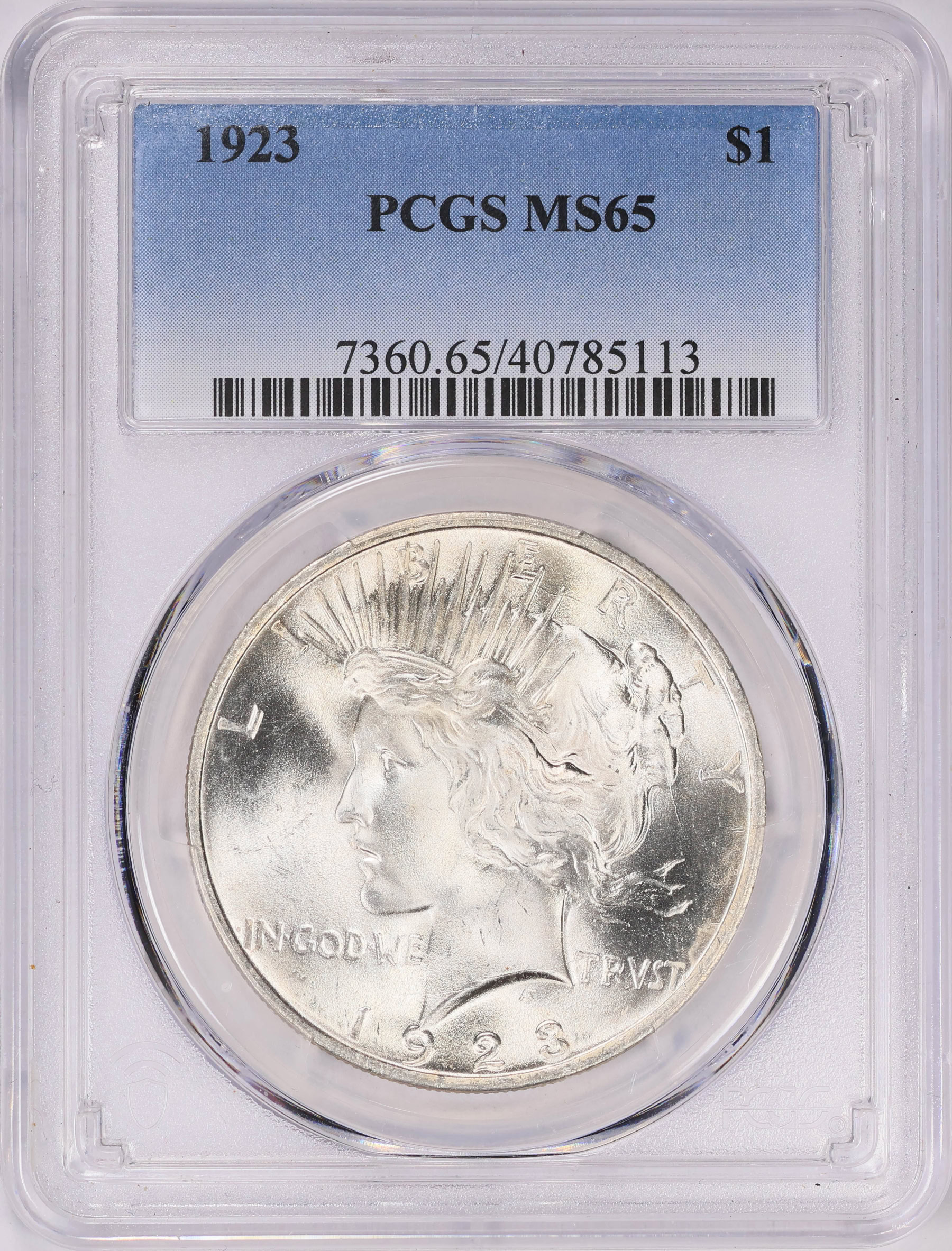 1923 Peace Silver Dollar PCGS MS-65 (Item 1807920) | GreatCollections Coin Auctions