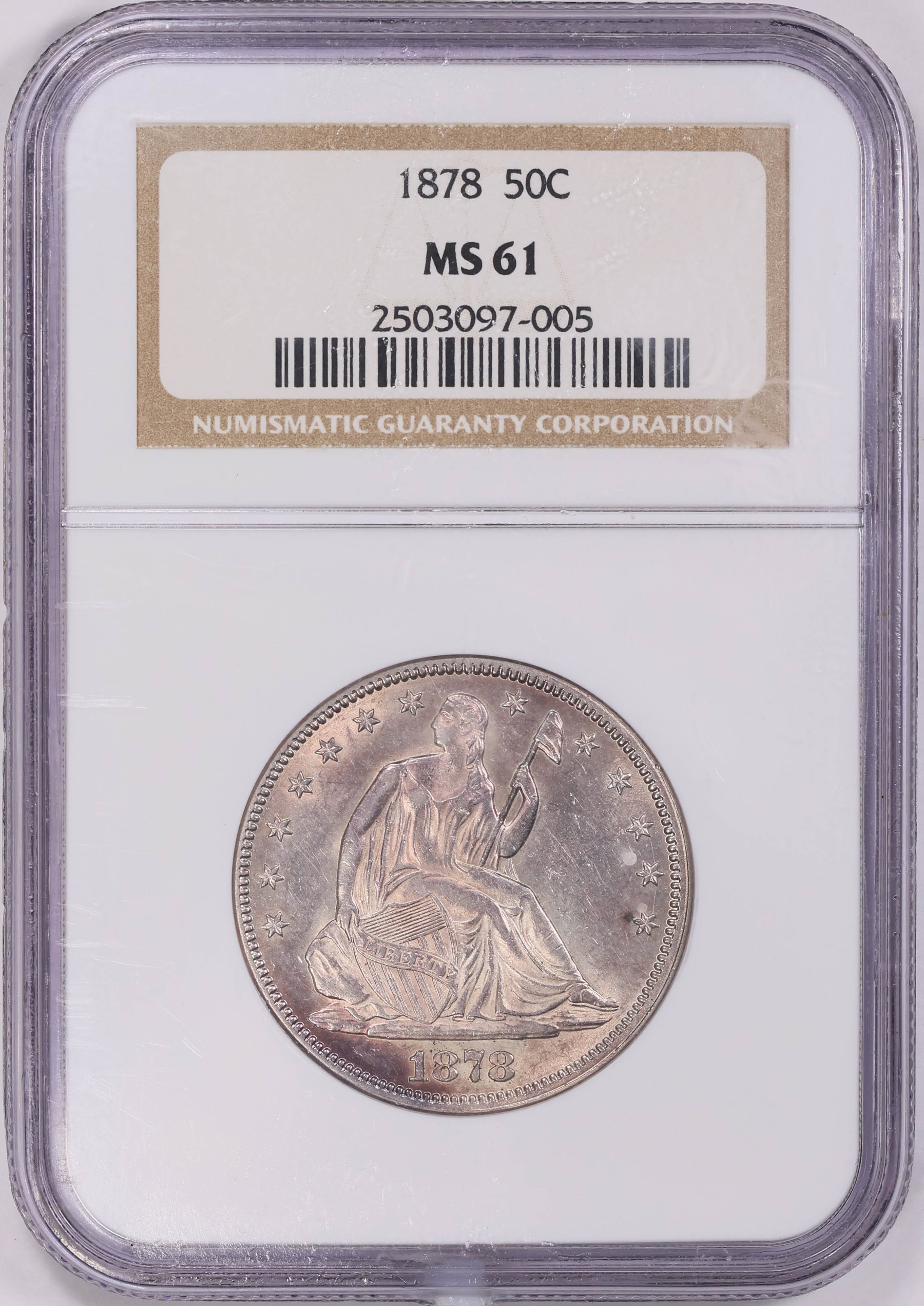 1878 Seated Liberty Half Dollar NGC MS-61 (Item 1807923) | GreatCollections Coin Auctions