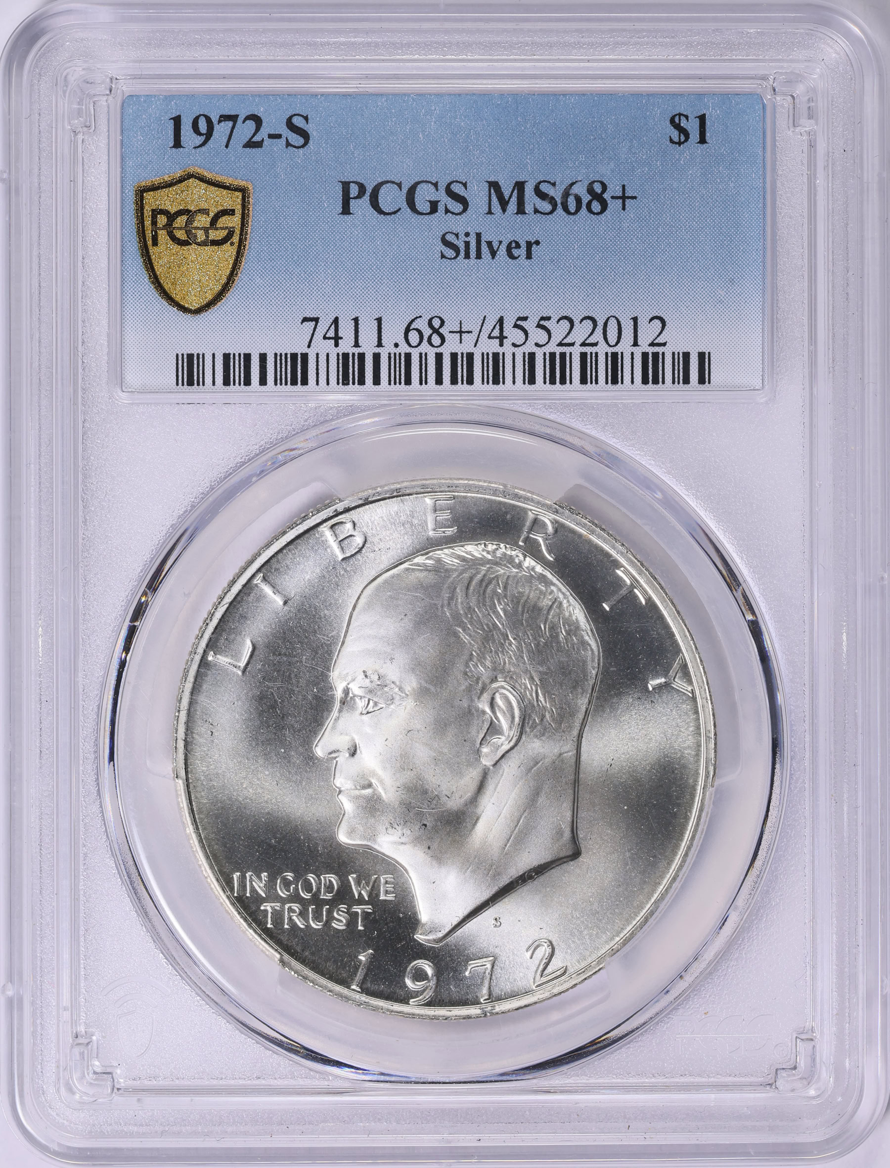 1972-S Eisenhower Dollar Silver PCGS MS-68+ (Item 1807950) | GreatCollections Coin Auctions