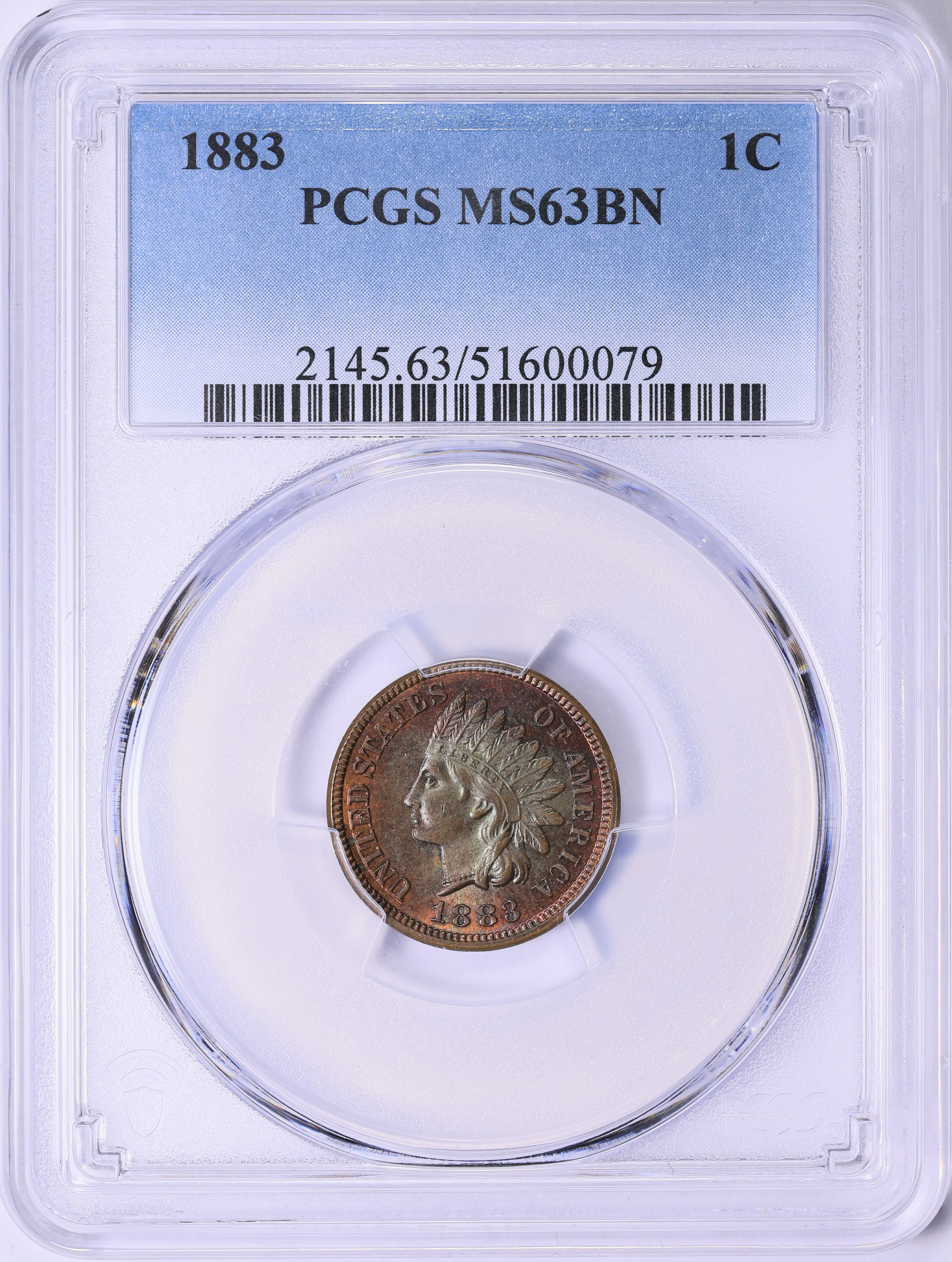 1883 Indian Cent PCGS MS-63 BN (Toned) (Item 1807973) | GreatCollections Coin Auctions