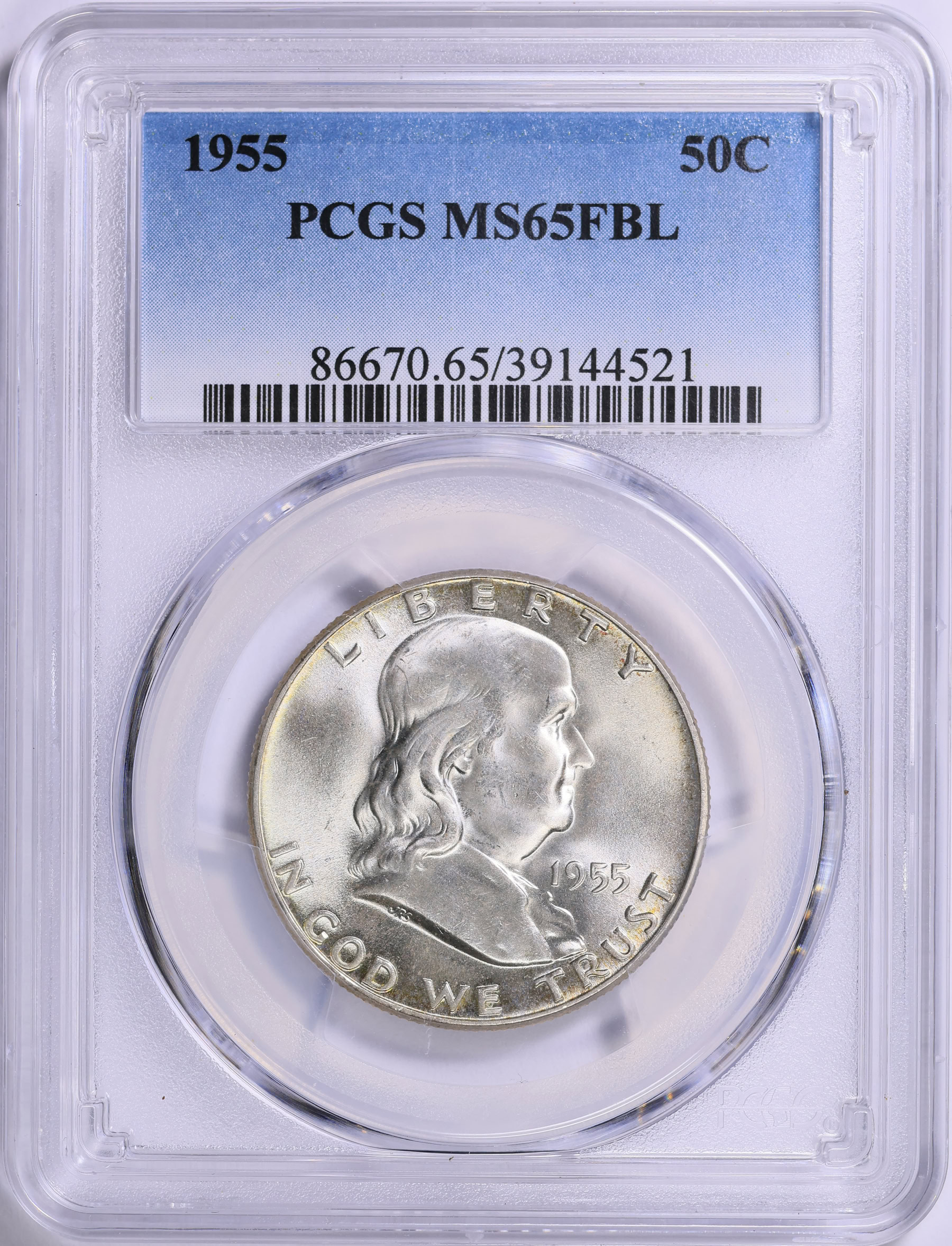 1955 Franklin Half Dollar PCGS MS-65 FBL (Toned) (Item 1807993 ...