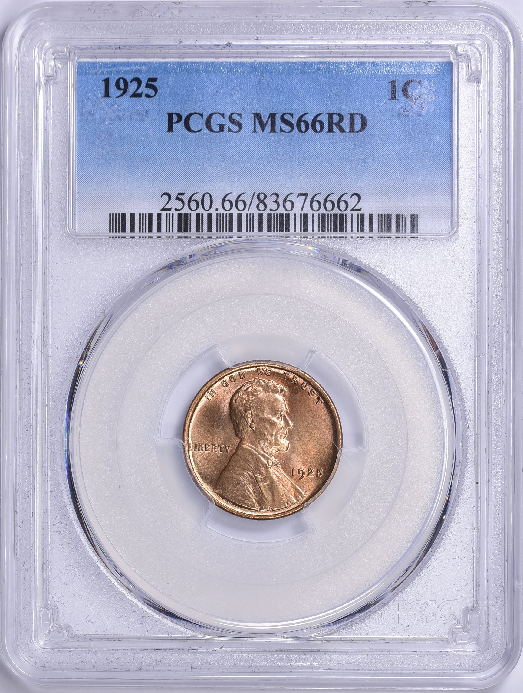 1925 Lincoln Cent PCGS MS-66 RD (Item 1808001) | GreatCollections Coin Auctions