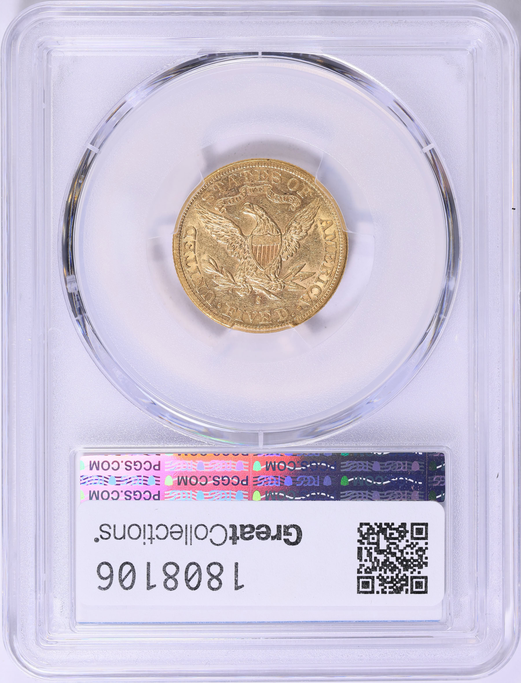 1886-S Liberty Gold Half Eagle PCGS AU-55 (Item 1808106) | GreatCollections Coin Auctions