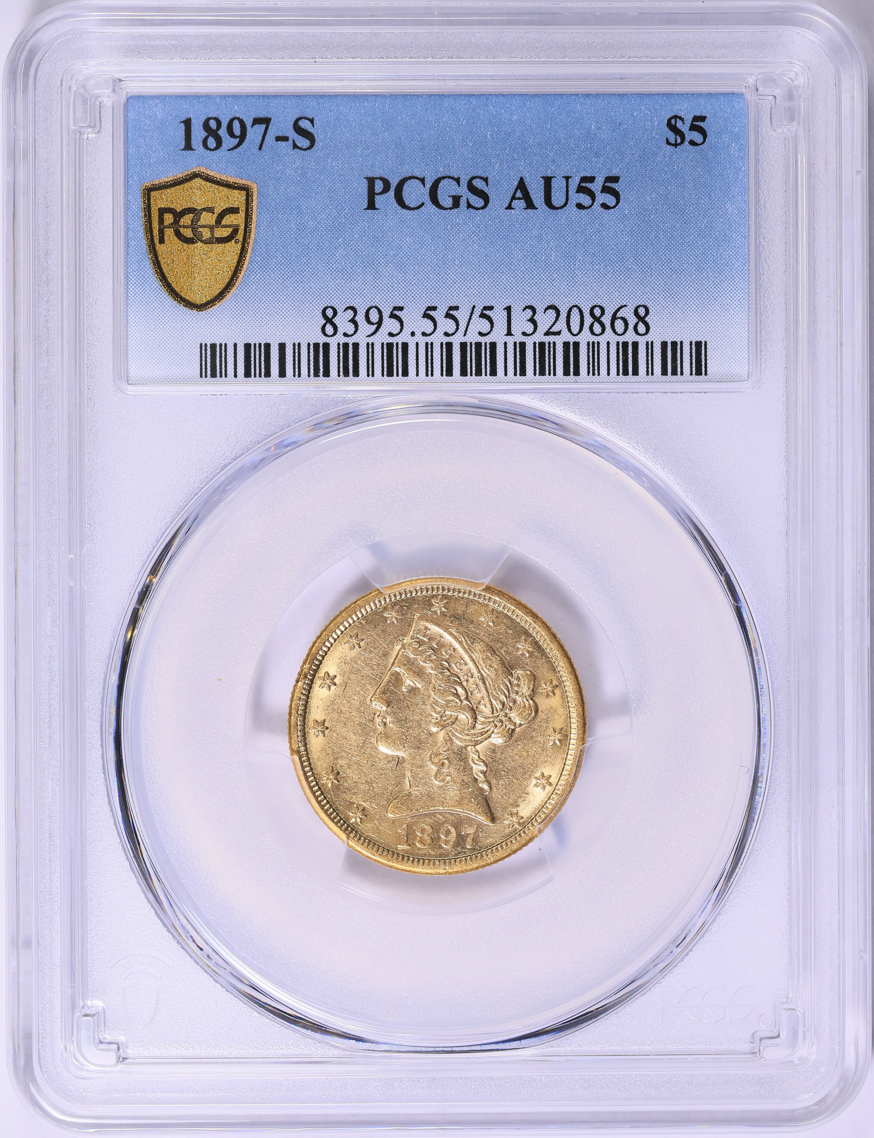 1897-S Liberty Gold Half Eagle PCGS AU-55 (Item 1808107) | GreatCollections Coin Auctions