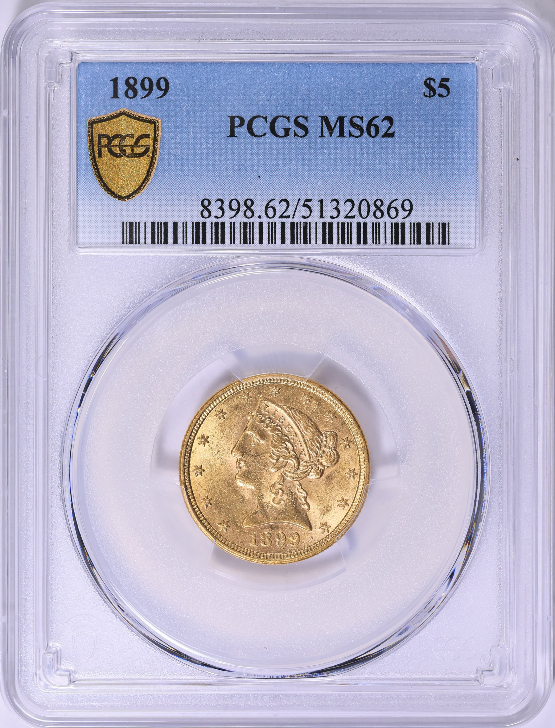 1899 Liberty Gold Half Eagle PCGS MS-62 (Item 1808108) | GreatCollections Coin Auctions