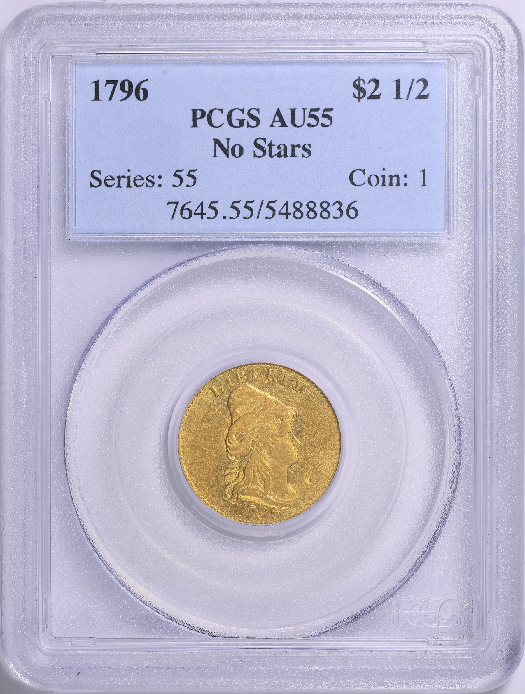 1796 Capped Bust Right Gold Quarter Eagle No Stars PCGS AU-55 (Item ...