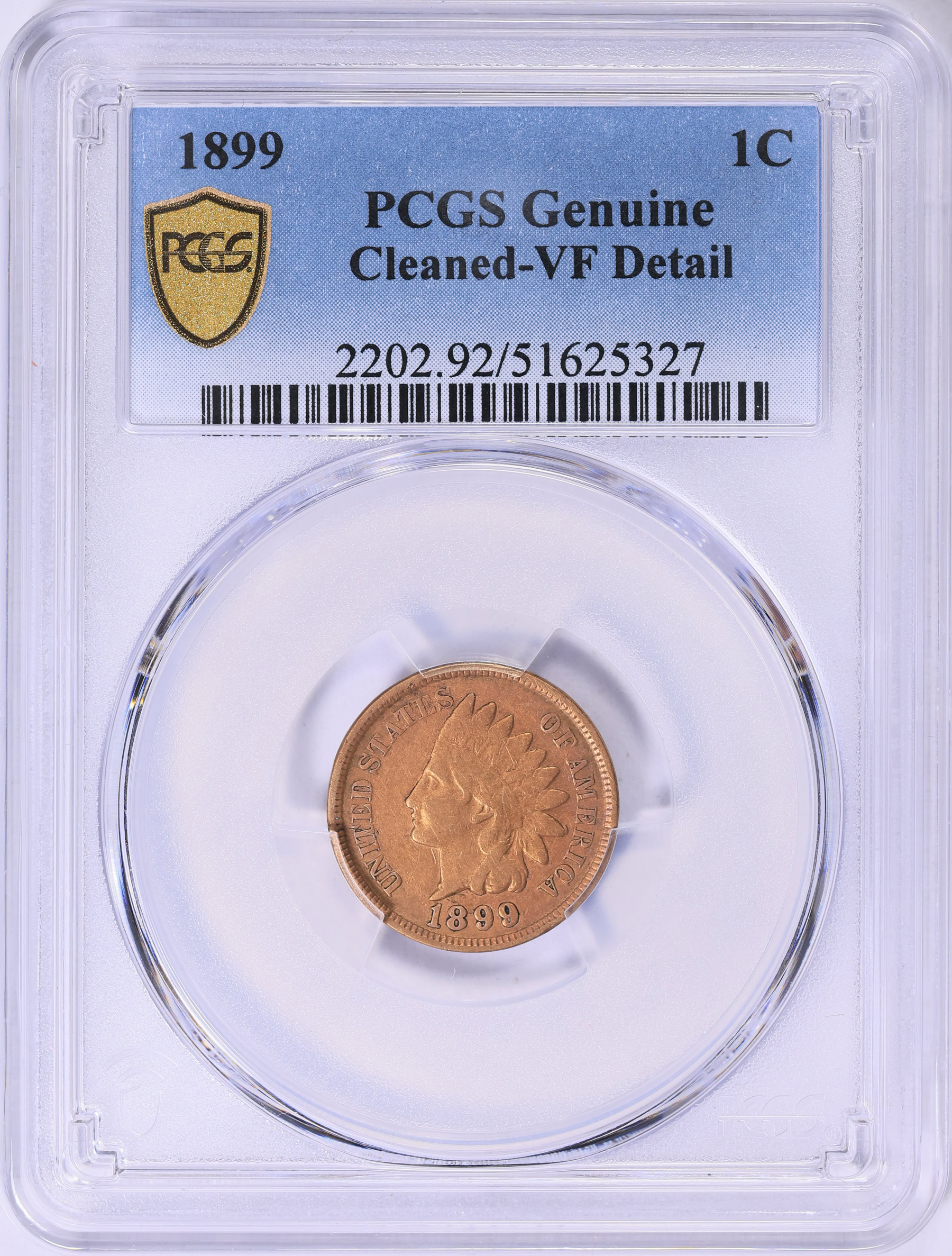 1899 Indian Cent PCGS Genuine VF Details (Item 1808218 ...