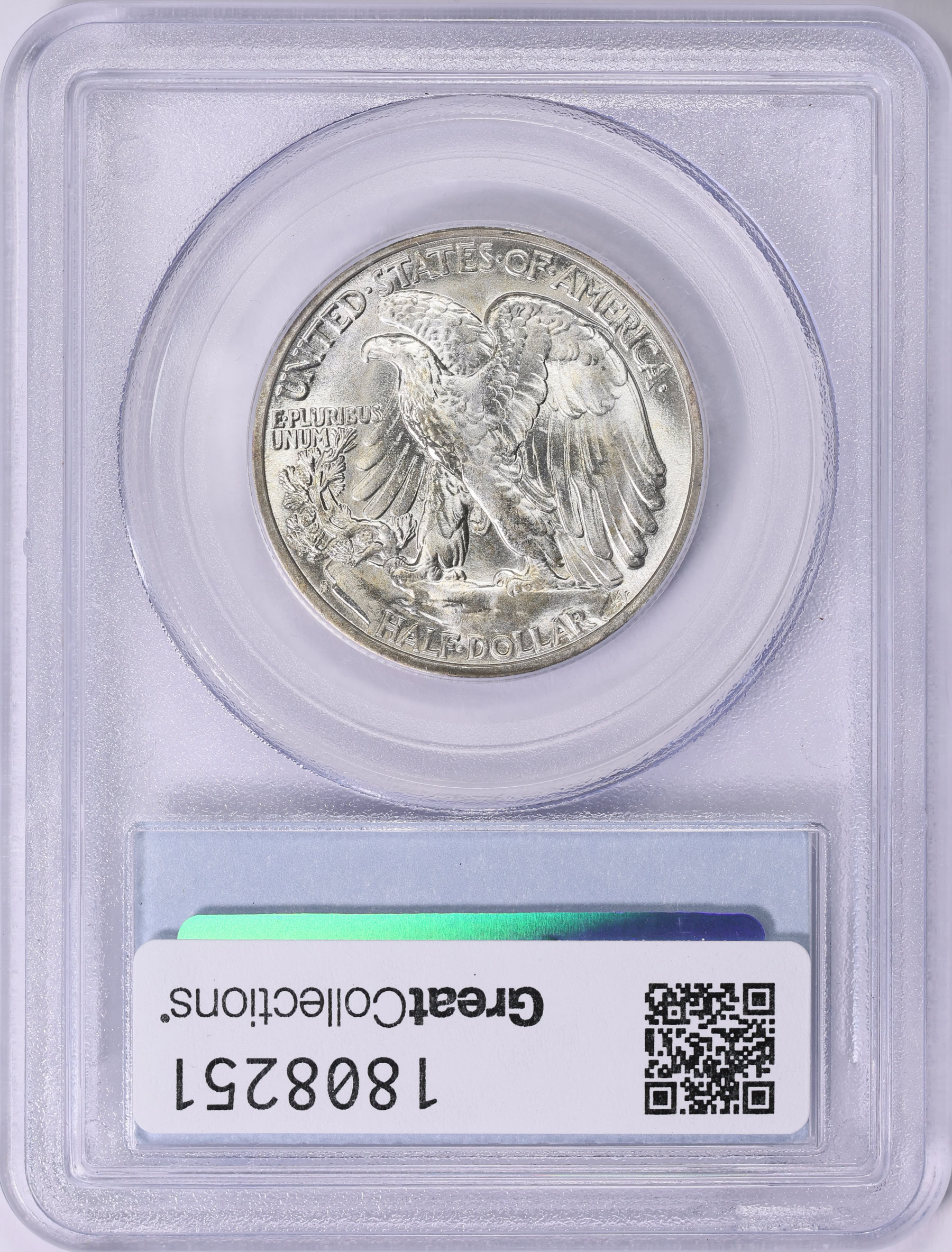 1943-S Walking Liberty Half Dollar PCGS MS-65 (CAC Green) (Item 1808251) | GreatCollections Coin ...