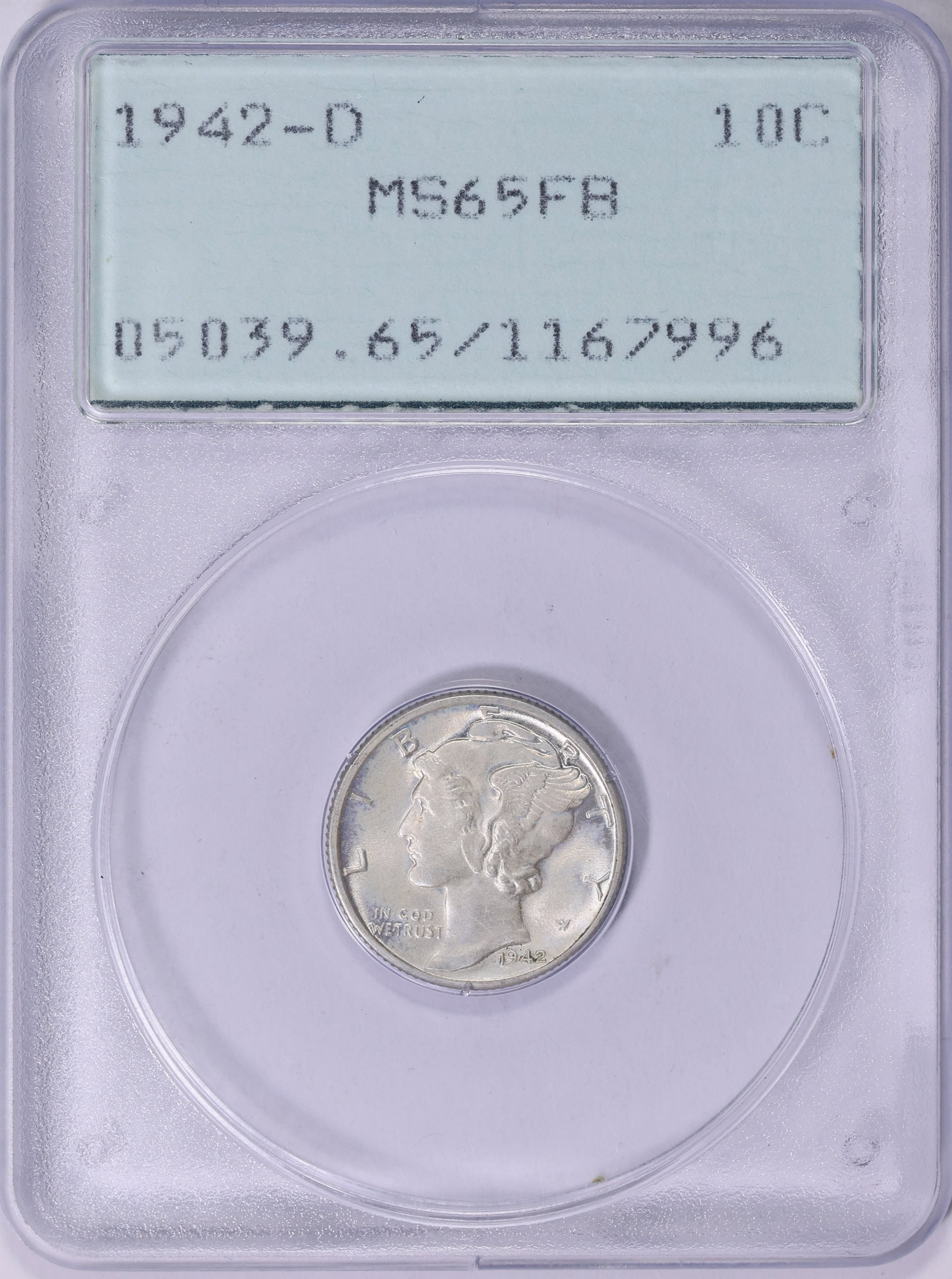 1942-D Mercury Dime PCGS MS-65 FB OGH (1st Gen) (Item 1808305) | GreatCollections Coin Auctions