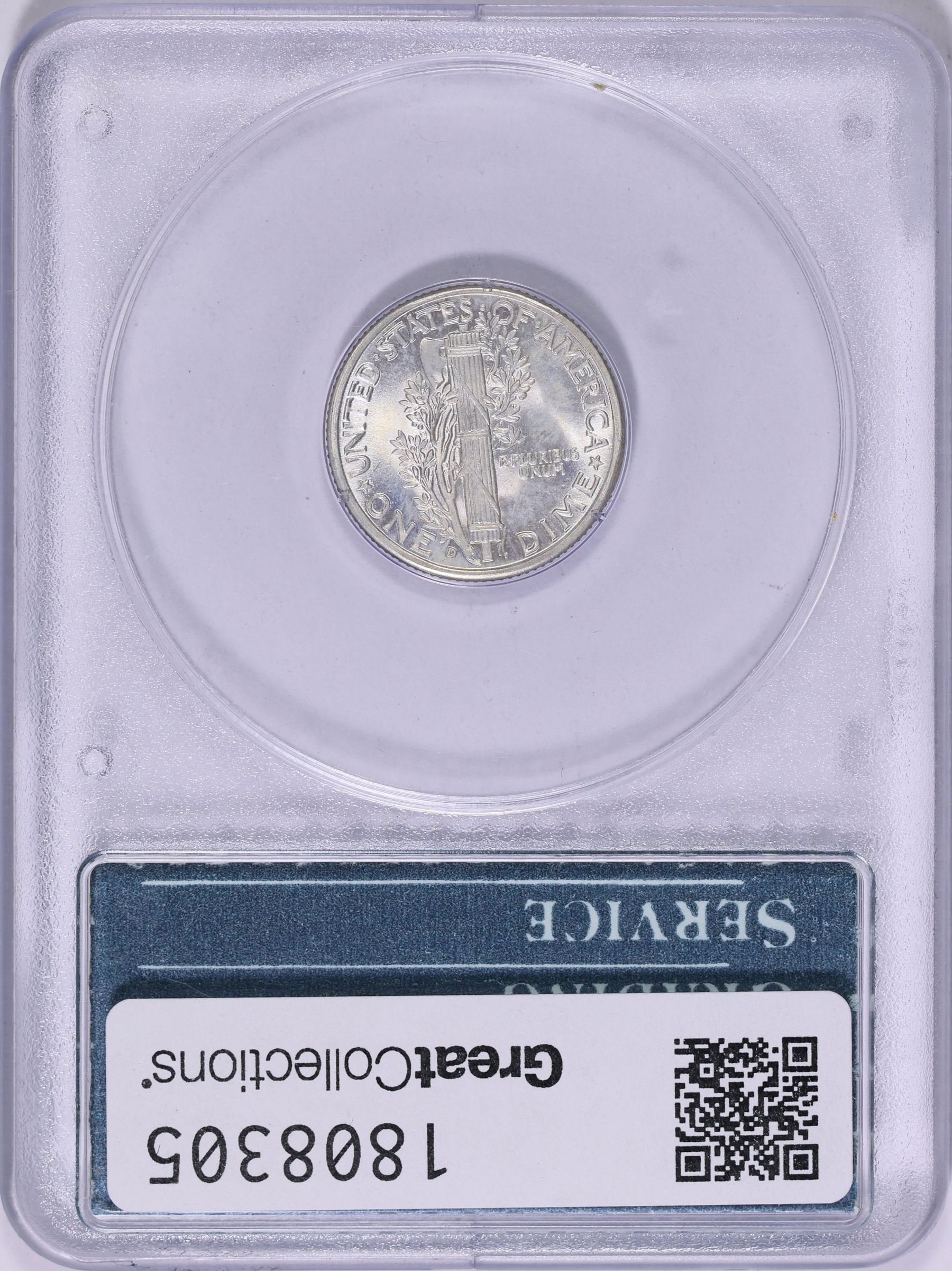 1942-D Mercury Dime PCGS MS-65 FB OGH (1st Gen) (Item 1808305) | GreatCollections Coin Auctions