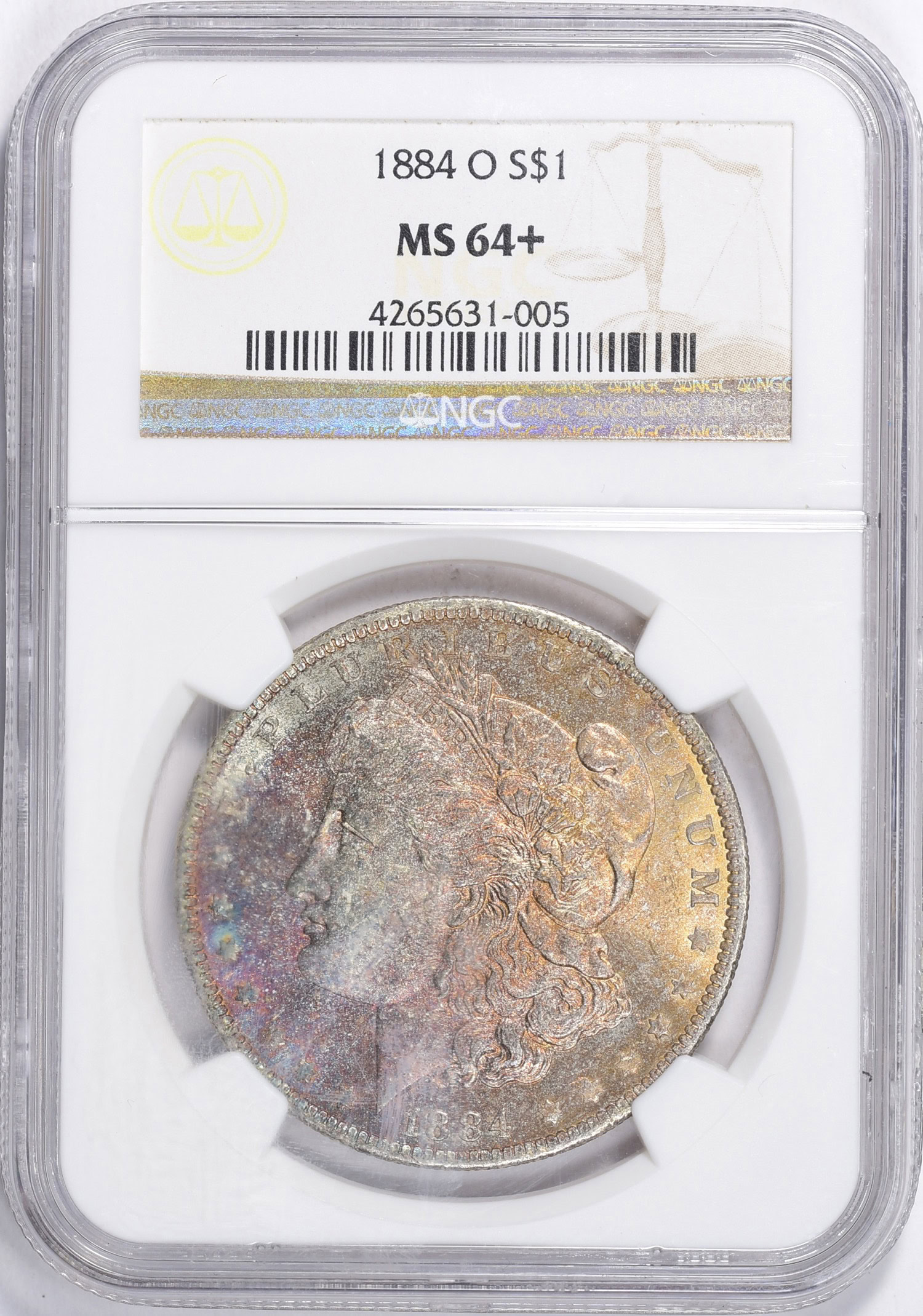 1884-O Morgan Silver Dollar NGC MS-64+ (Toned) (Item 1808309) | GreatCollections Coin Auctions