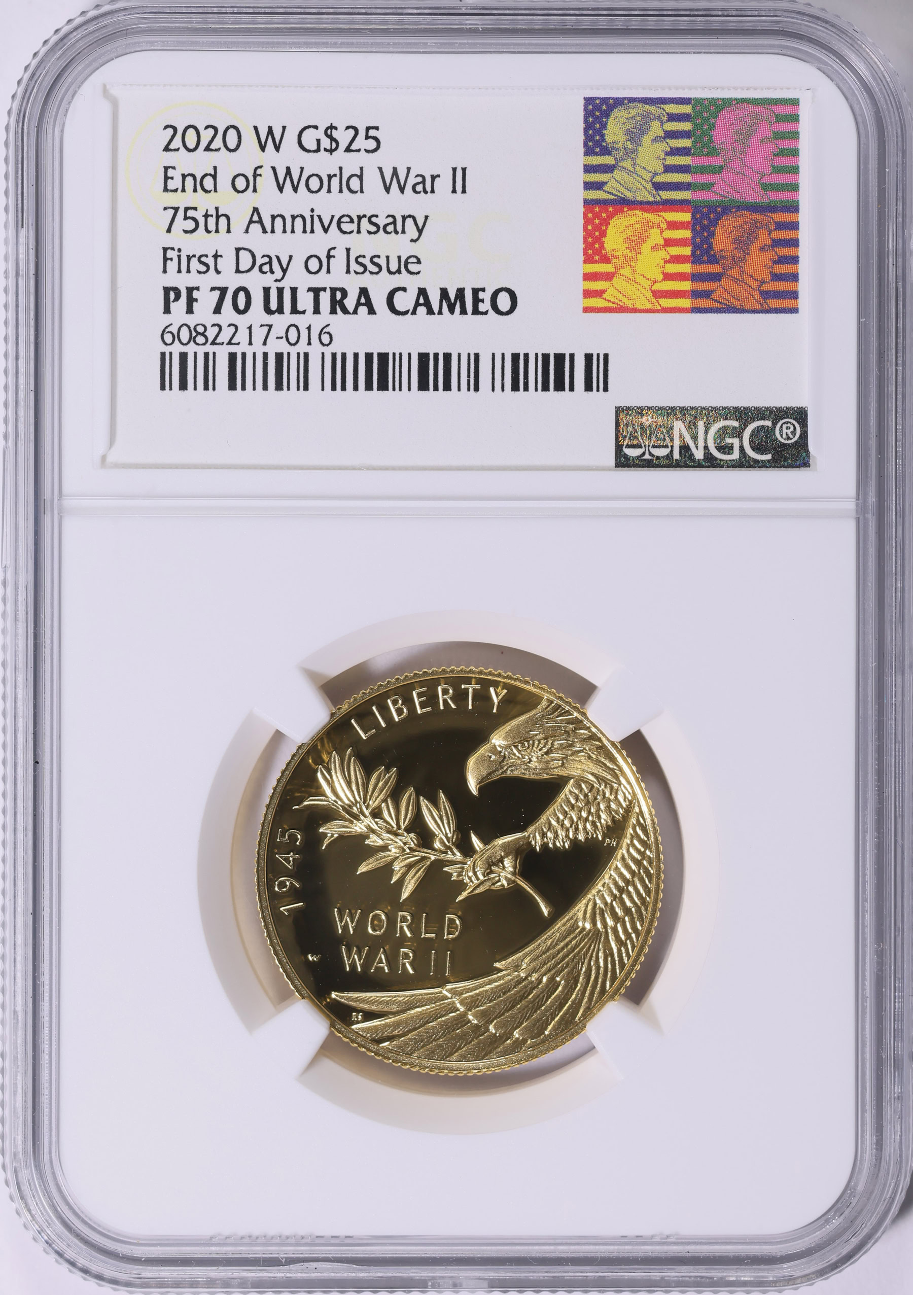 2020-W End of World War II 75th Anniversary Gold $25 First Day of Issue ...