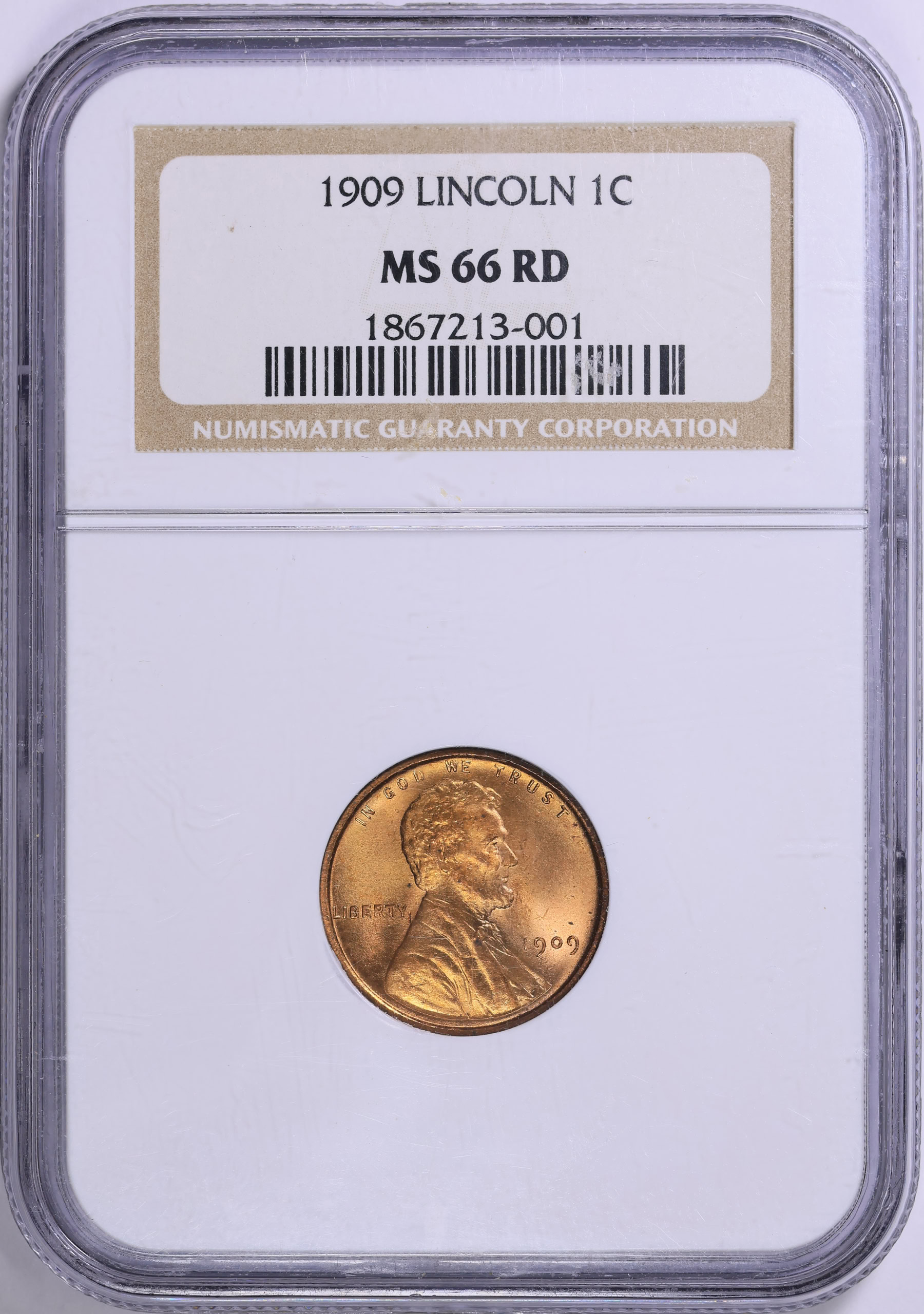 1909 Lincoln Cent NGC MS-66 RD (Item 1808380) | GreatCollections Coin Auctions