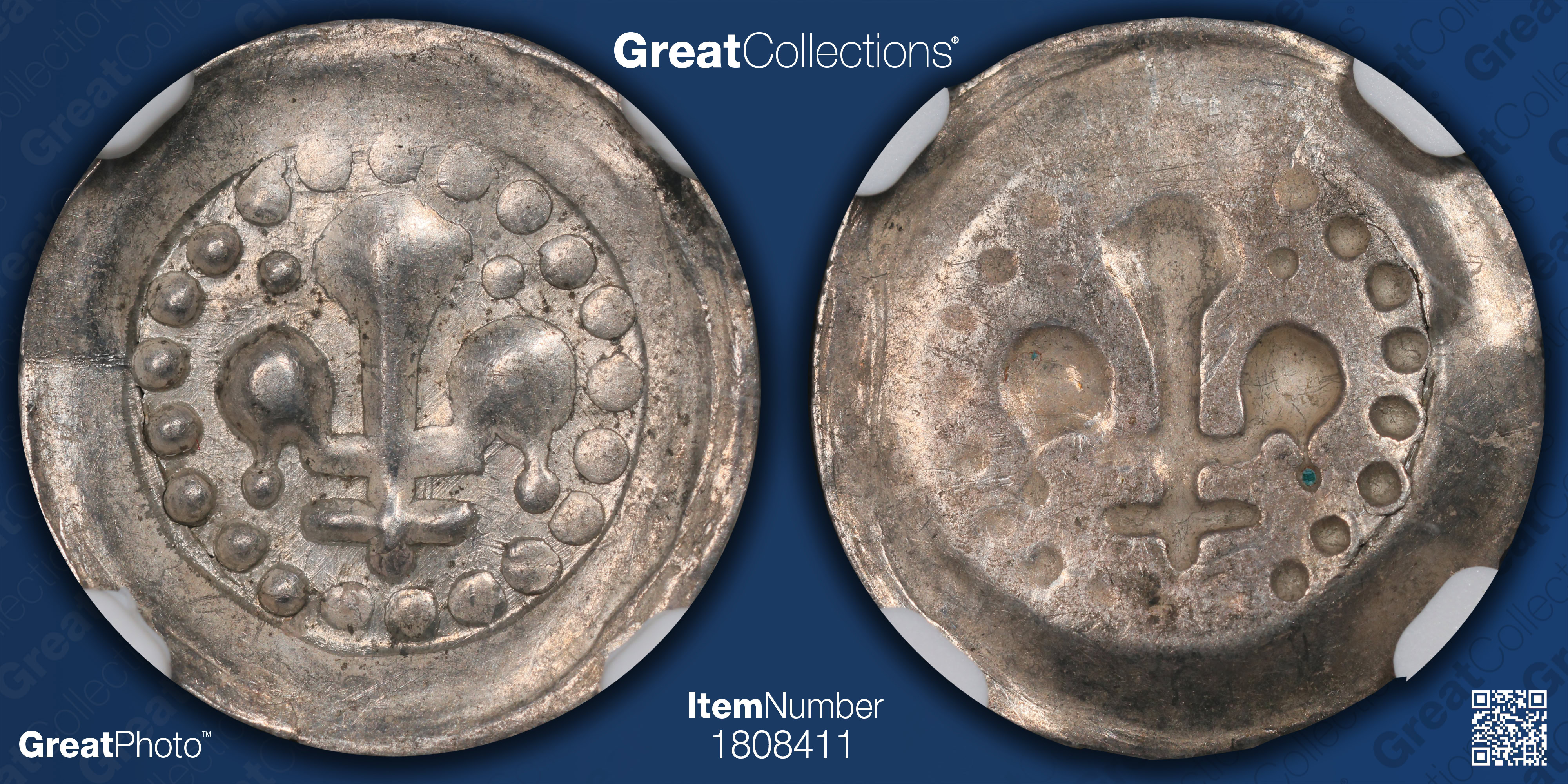 France - Alsace, Strasbourg ND (1300-1500) Denier Fleur-De-Lis ...
