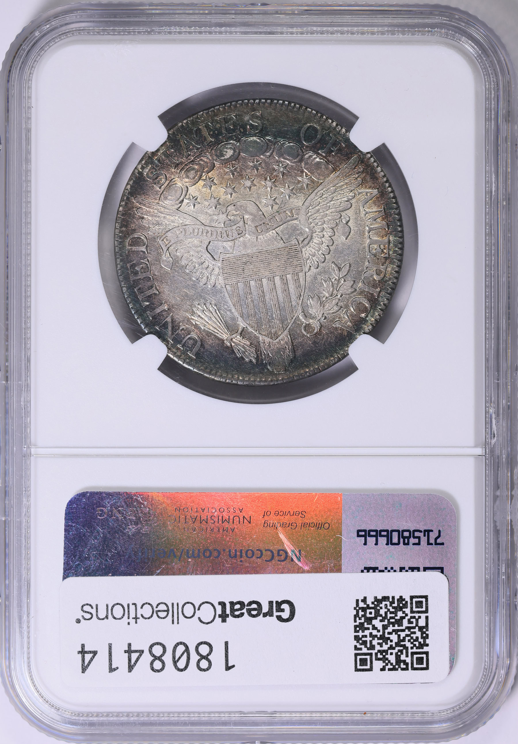 1806 Draped Bust Half Dollar Pointed 6, No Stem Overton 109 NGC AU-53 (Toned) (Item 1808414 ...