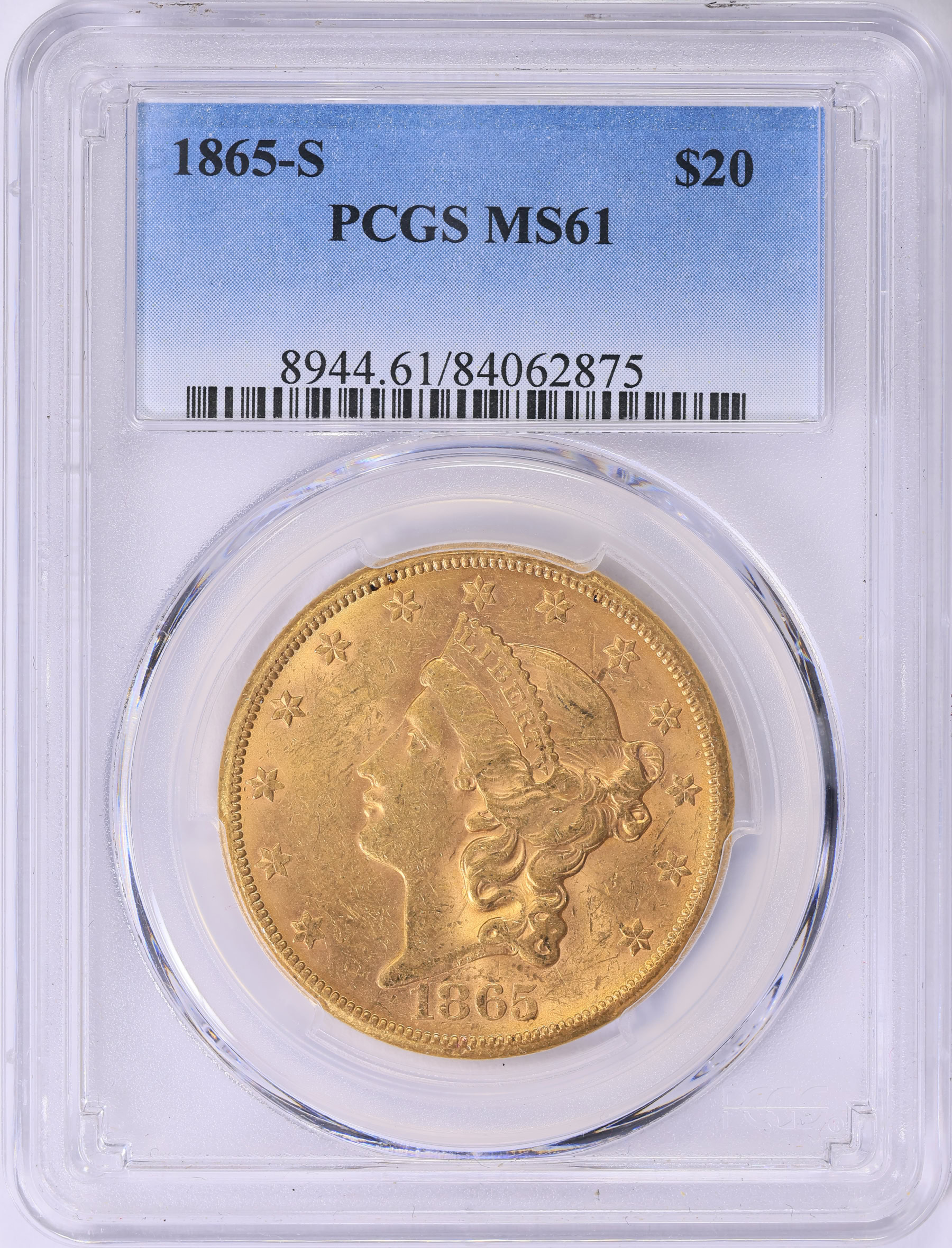 1865-S Liberty Gold Double Eagle PCGS MS-61 (Item 1808425) | GreatCollections Coin Auctions