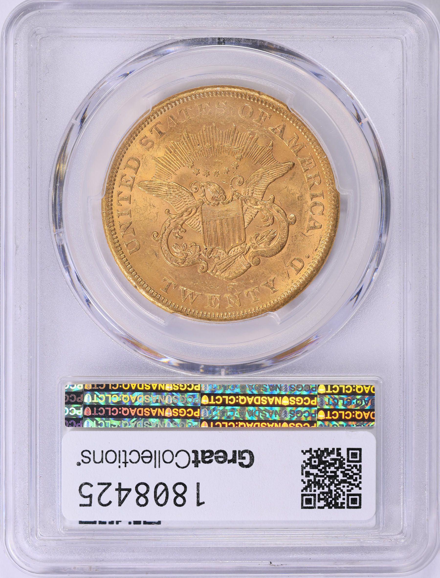 1865-S Liberty Gold Double Eagle PCGS MS-61 (Item 1808425) | GreatCollections Coin Auctions