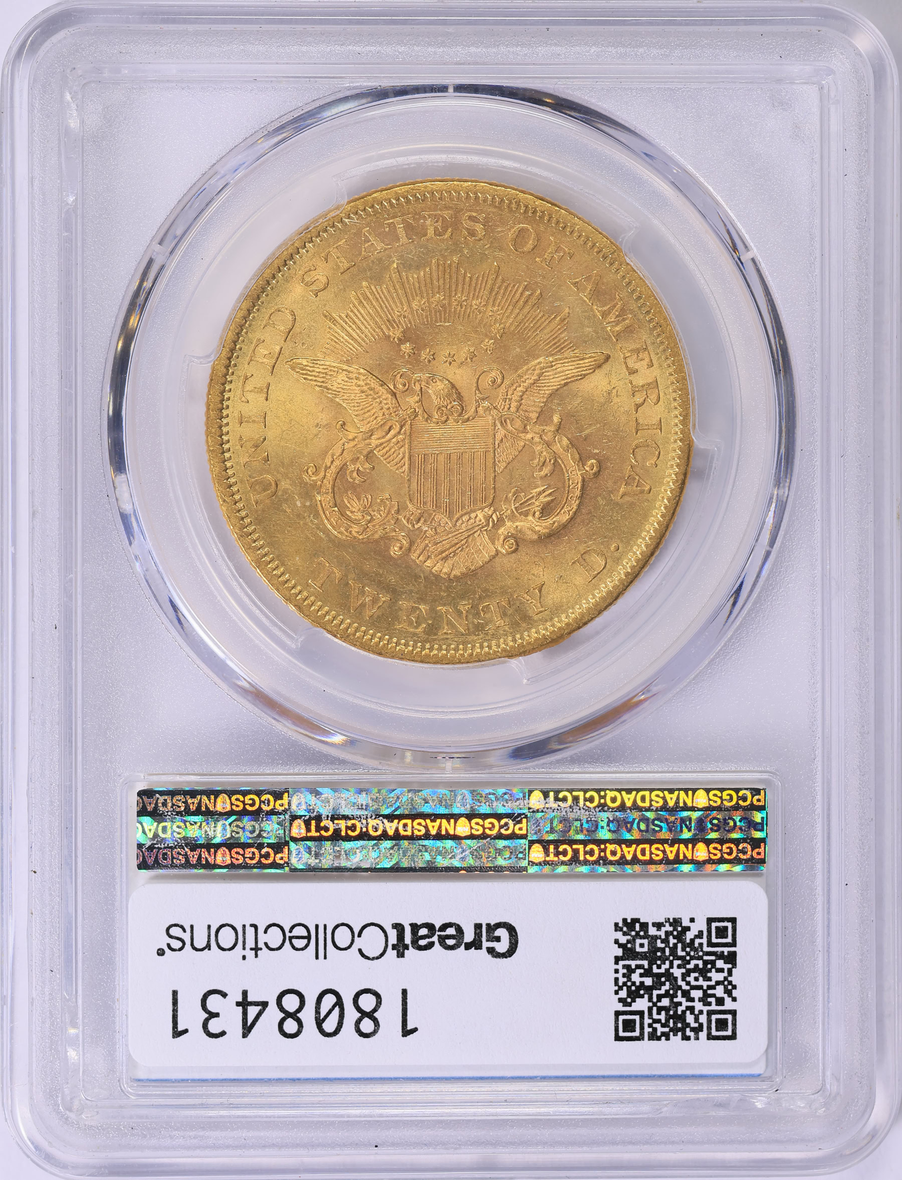 1860 Liberty Gold Double Eagle PCGS MS-61 (Item 1808431) | GreatCollections Coin Auctions