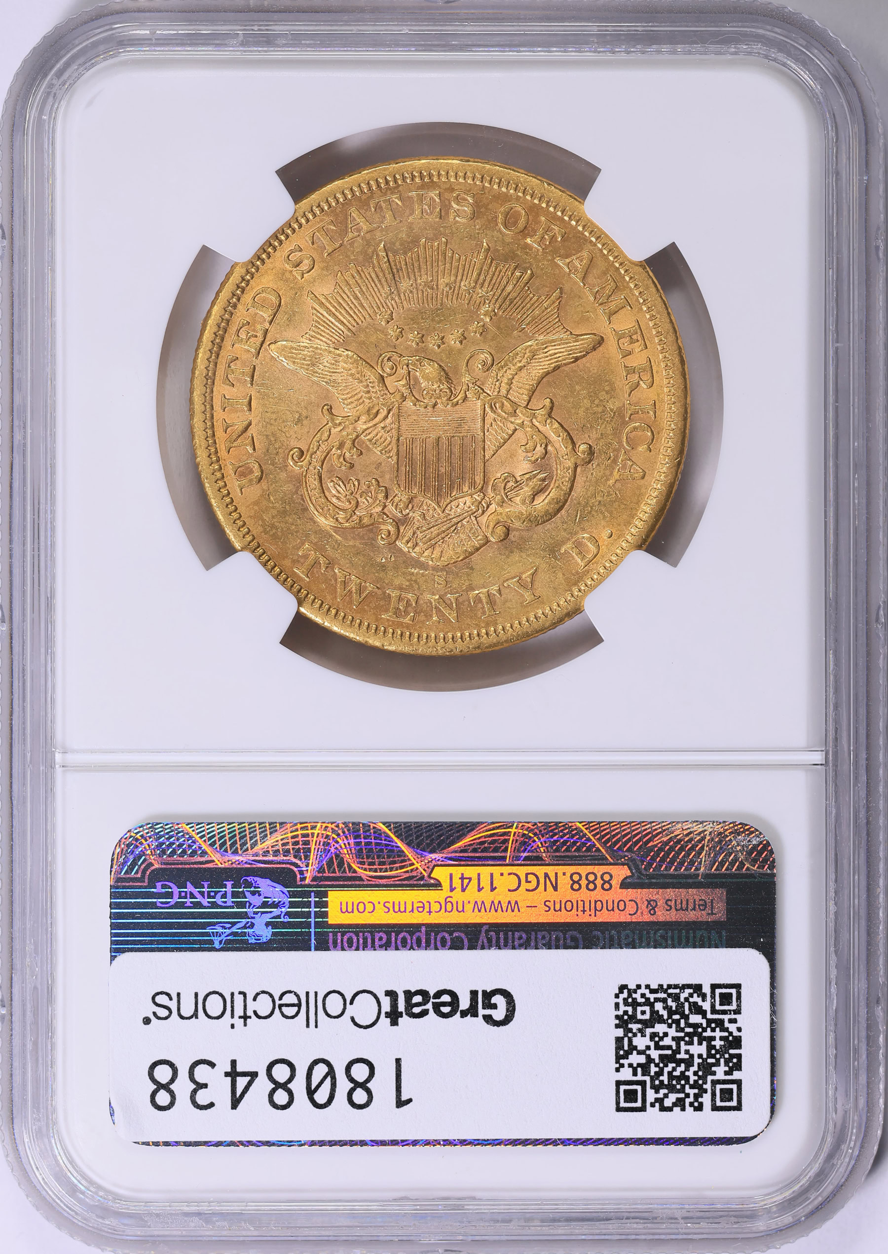 1864-S Liberty Gold Double Eagle NGC MS-60 (Item 1808438) | GreatCollections Coin Auctions
