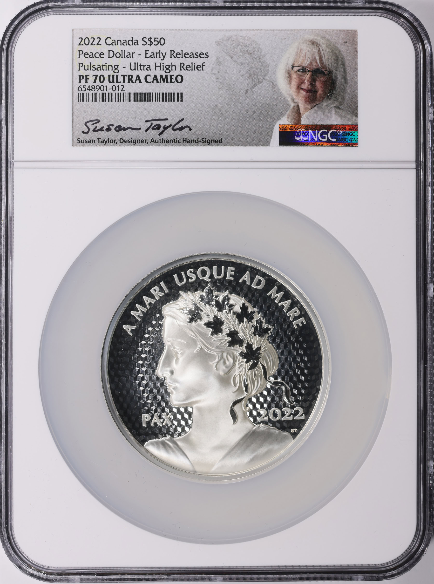 Canada 2022 Silver $50 Peace Dollar Ultra High Relief Pulsating Early ...