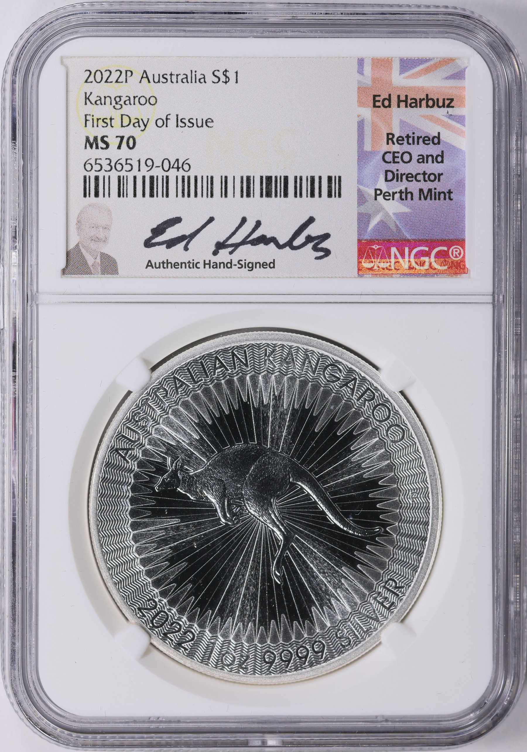 Australia 2022-P Silver Dollar Kangaroo KM-3695 First Day of Issue NGC ...