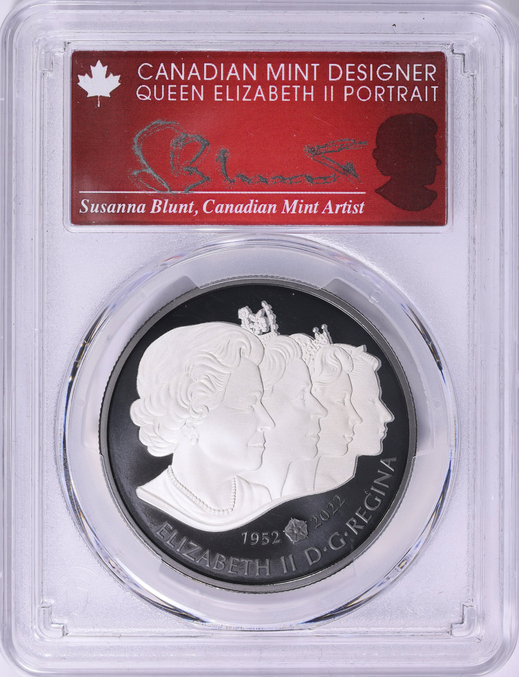 Canada 2022 Silver $20 Queen's Royal Cypher Rhodium Plated Matte First ...