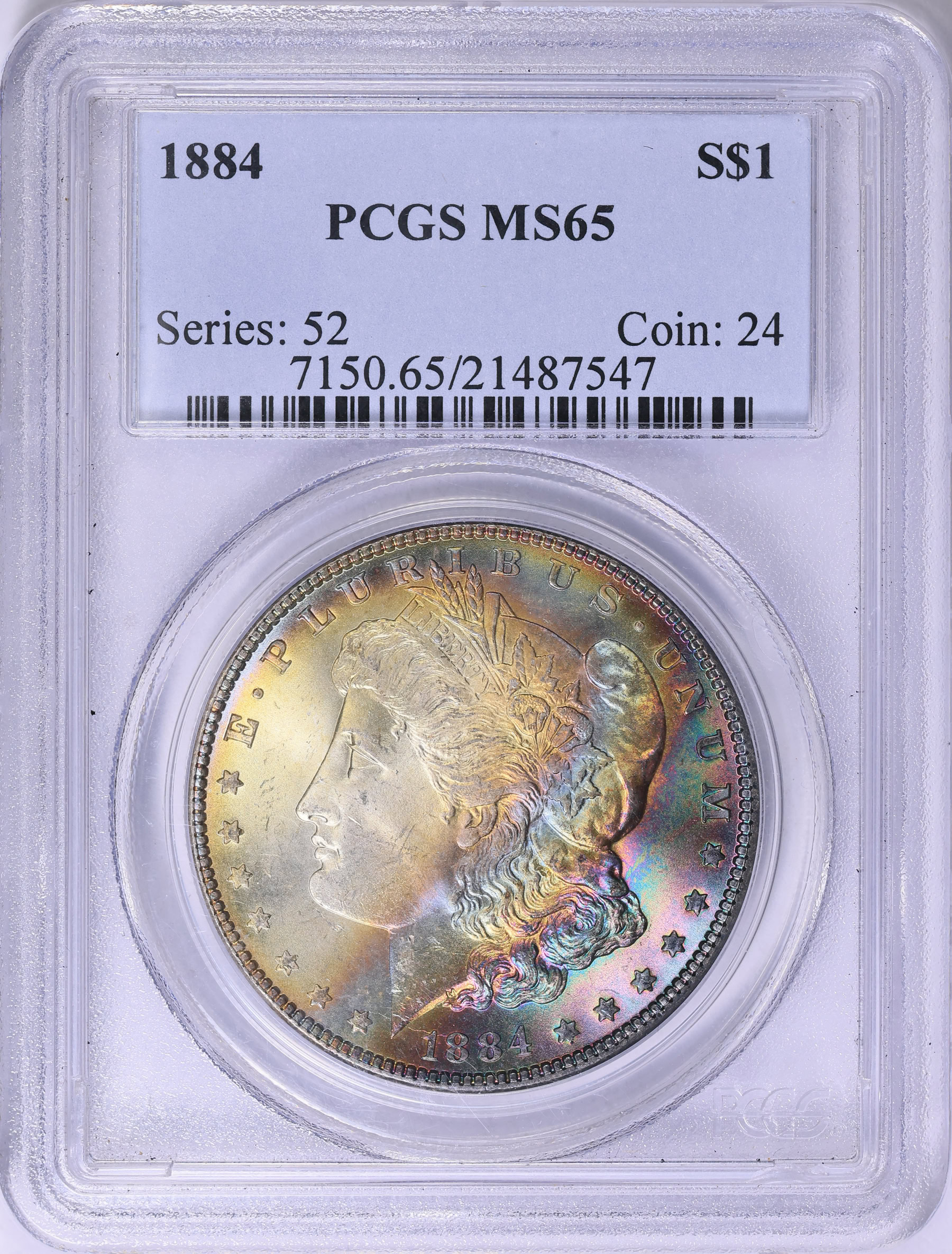 1884 Morgan Silver Dollar PCGS MS-65 (Toned) (Item 1808770) | GreatCollections Coin Auctions
