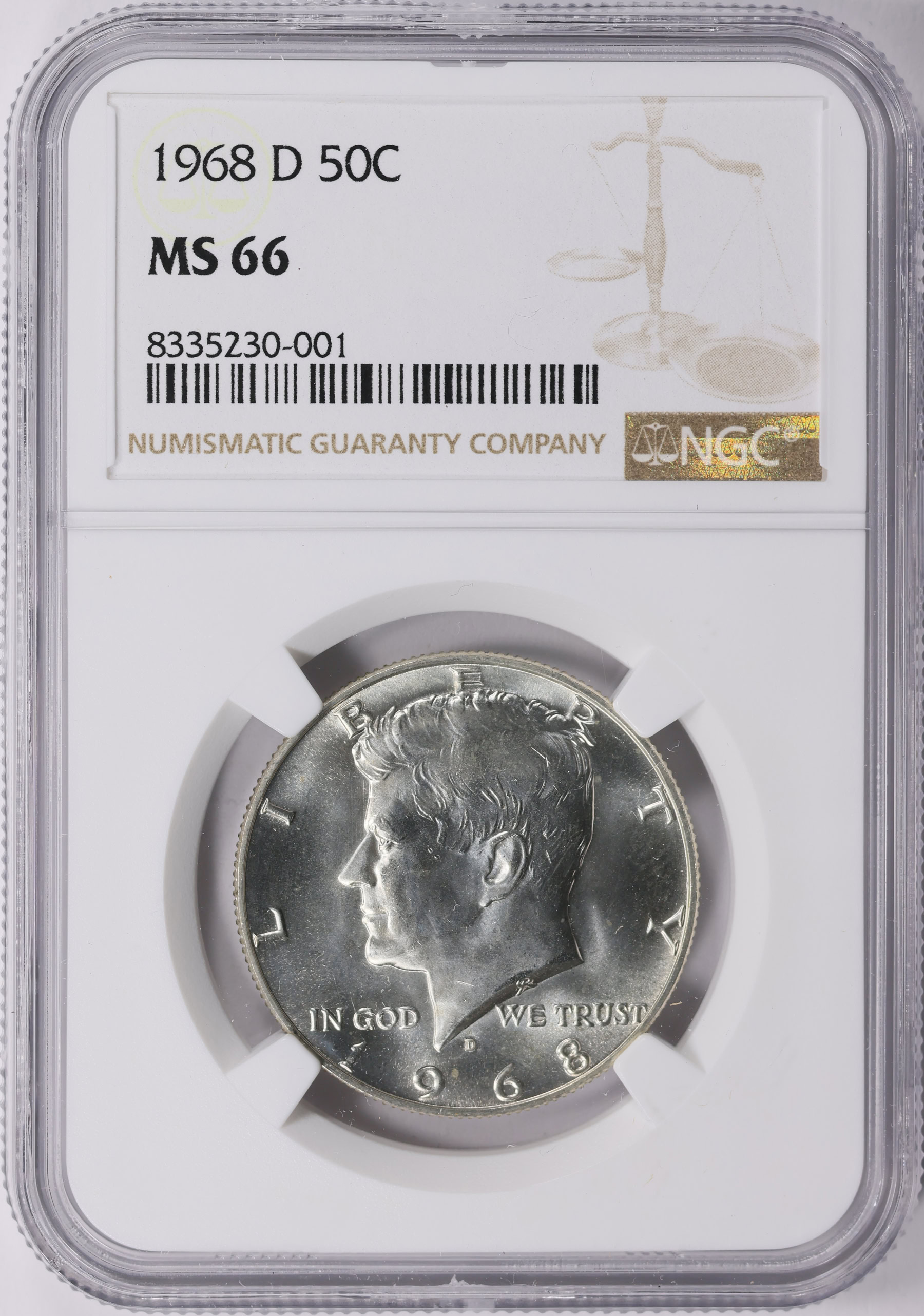 1968-D Kennedy Half Dollar NGC MS-66 (Item 1808982) | GreatCollections ...
