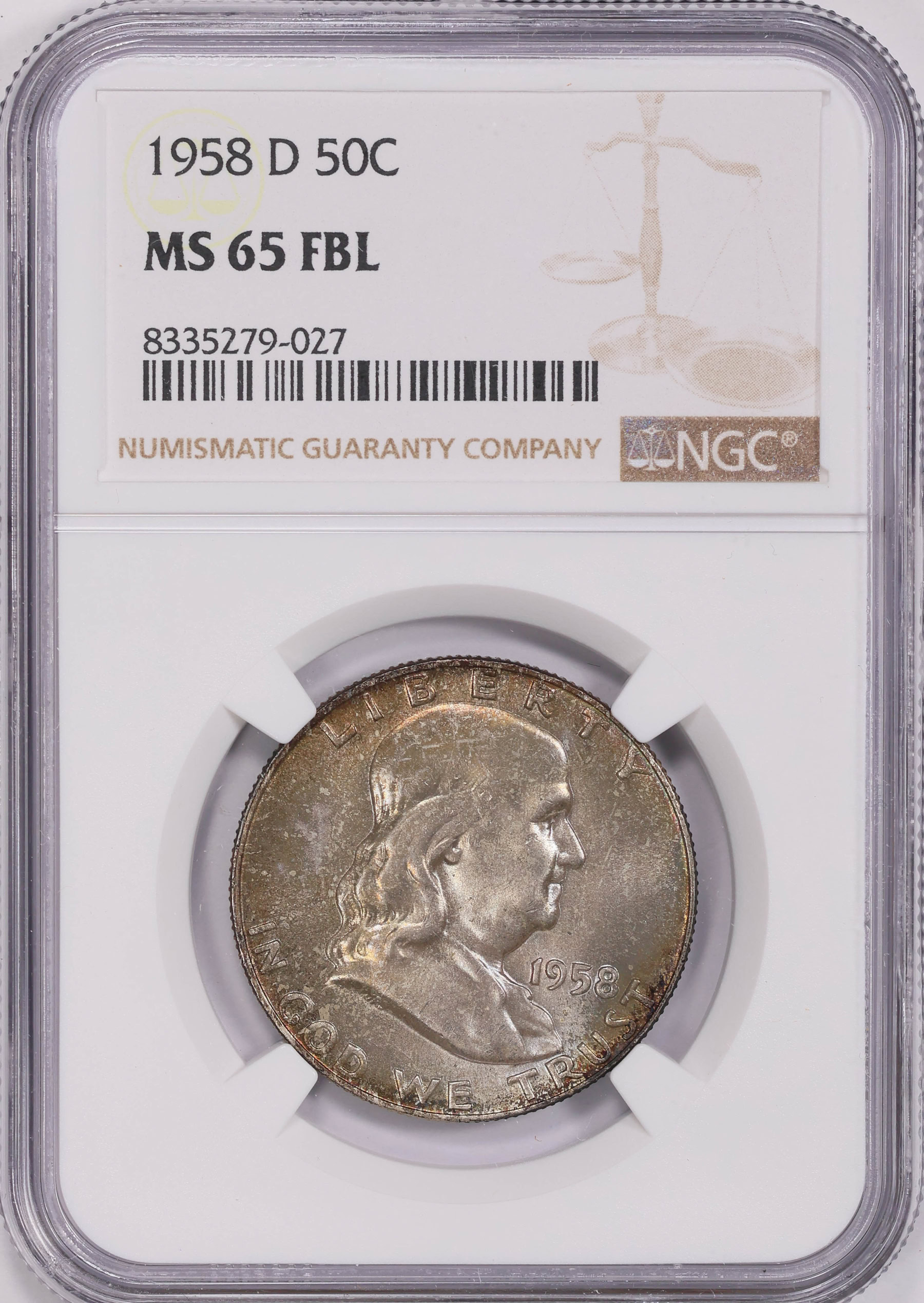 1958-D Franklin Half Dollar NGC MS-65 FBL (Toned) (Item 1808993 ...