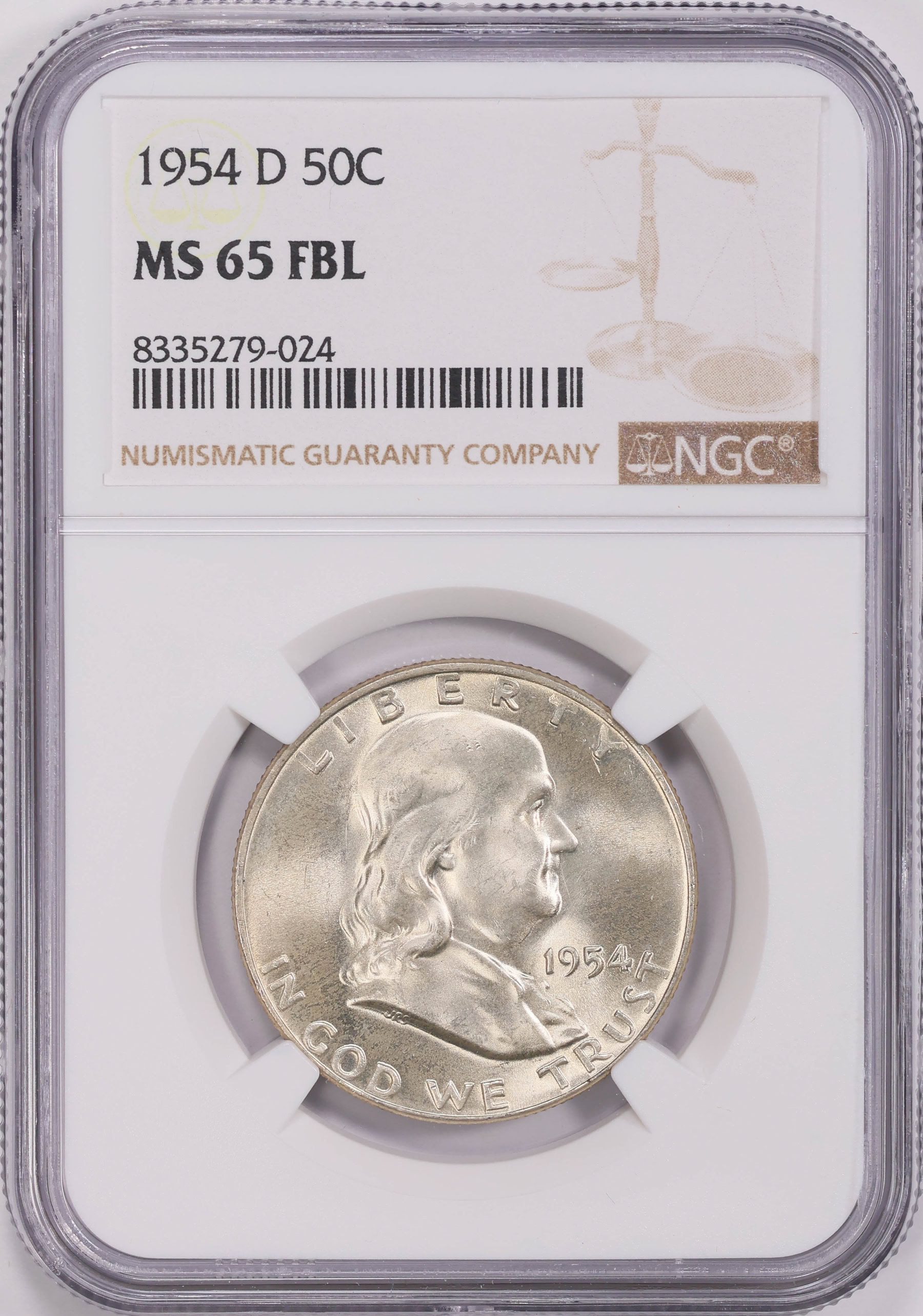 1954-D Franklin Half Dollar NGC MS-65 FBL (Item 1808996 ...