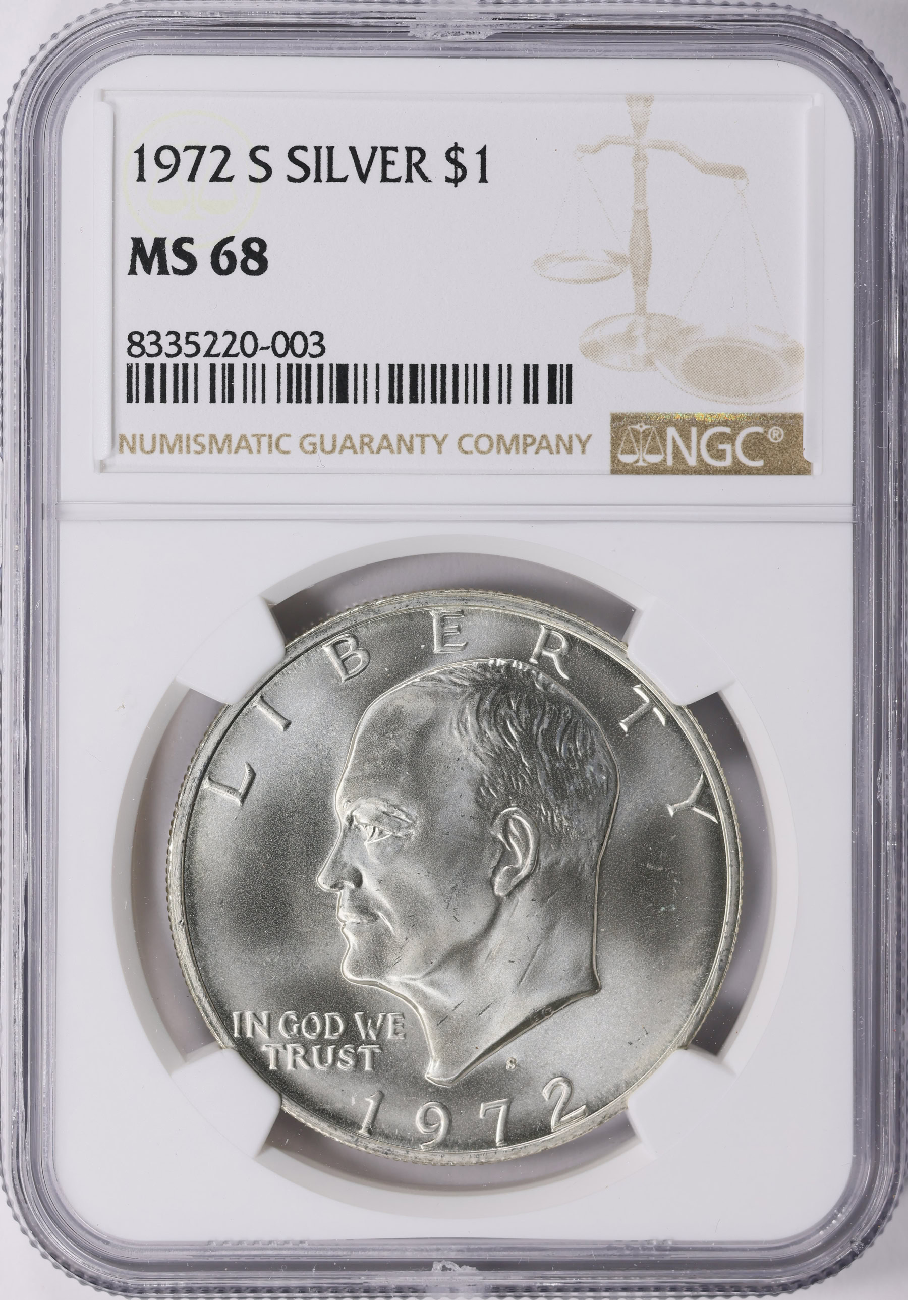 1972-S Eisenhower Dollar Silver NGC MS-68 (Item 1809073) | GreatCollections Coin Auctions
