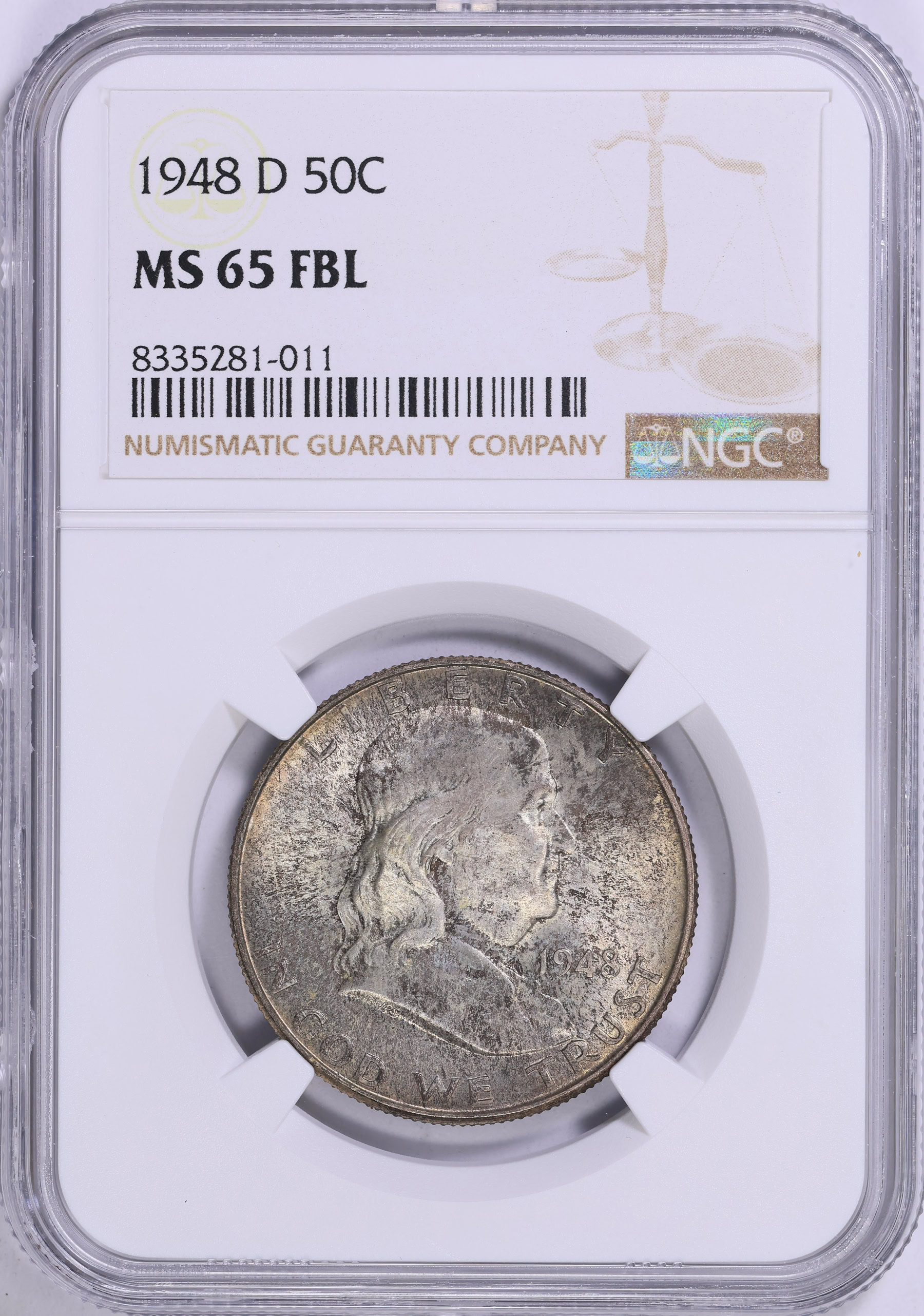 1948-D Franklin Half Dollar NGC MS-65 FBL (Item 1809095 ...