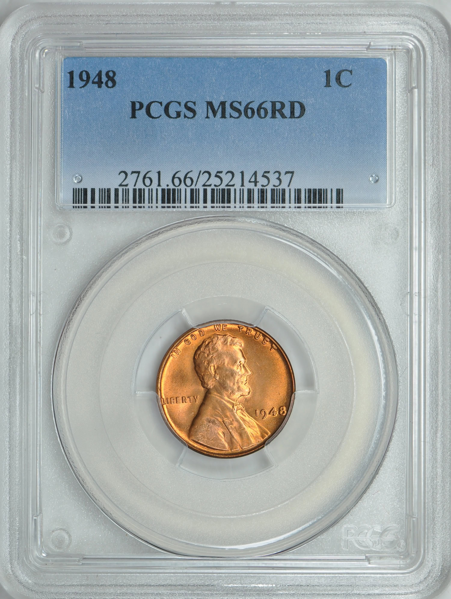 1948 Lincoln Cent PCGS MS-66 RD (Item 1809842) | GreatCollections Coin Auctions
