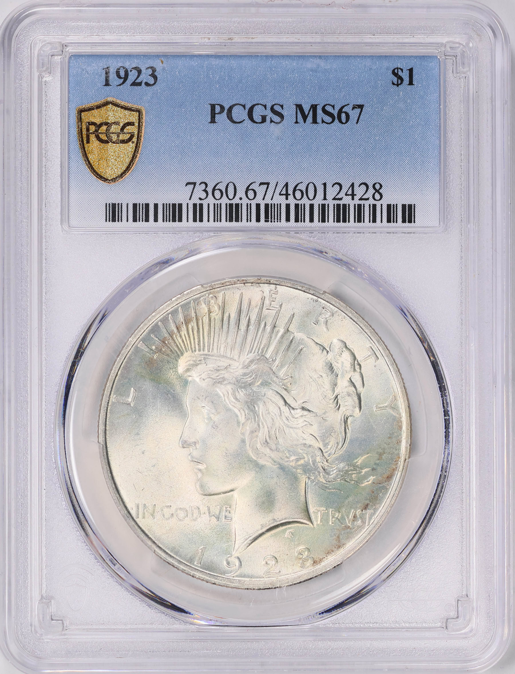 1923 Peace Silver Dollar PCGS MS-67 (Item 1809956) | GreatCollections Coin Auctions