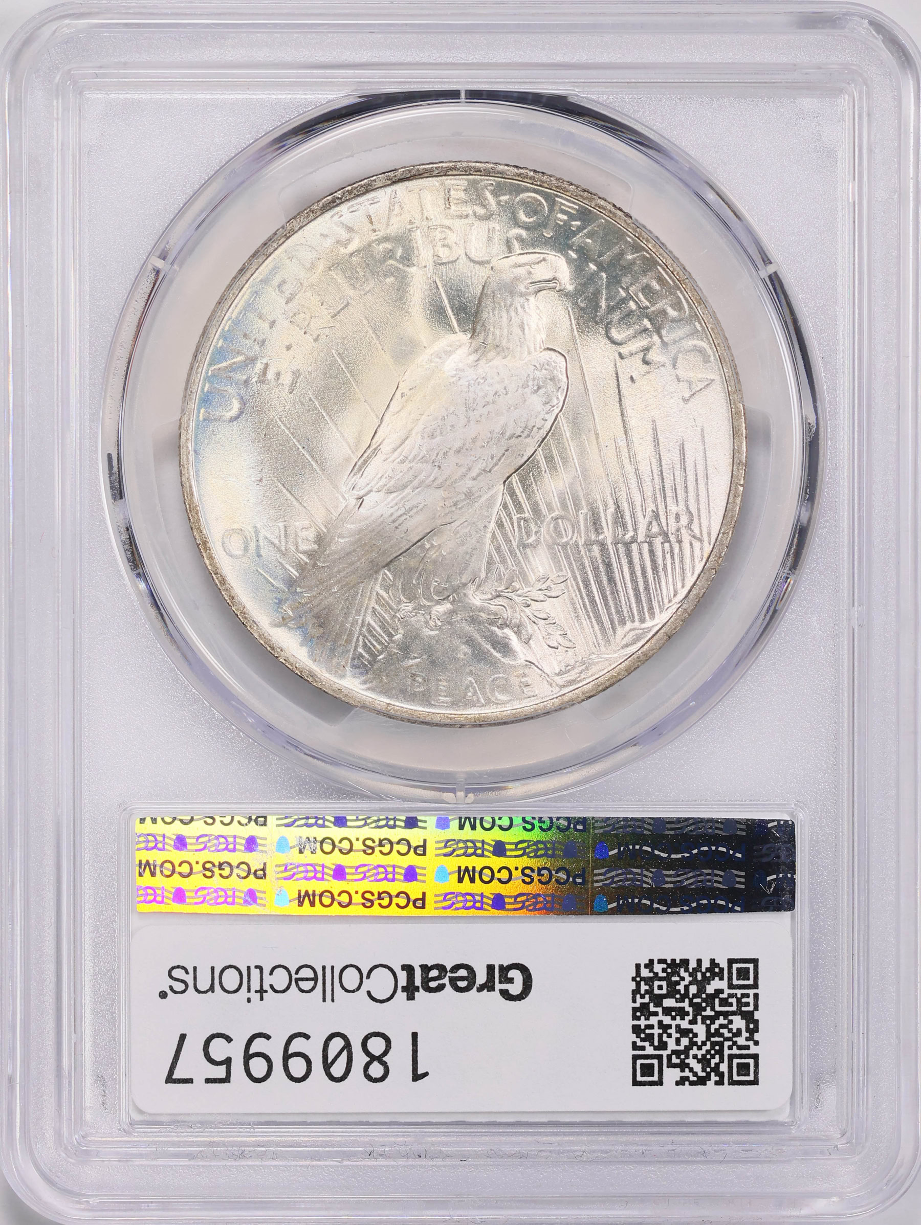 1923 Peace Silver Dollar PCGS MS-67 (Toned) (Item 1809957) | GreatCollections Coin Auctions