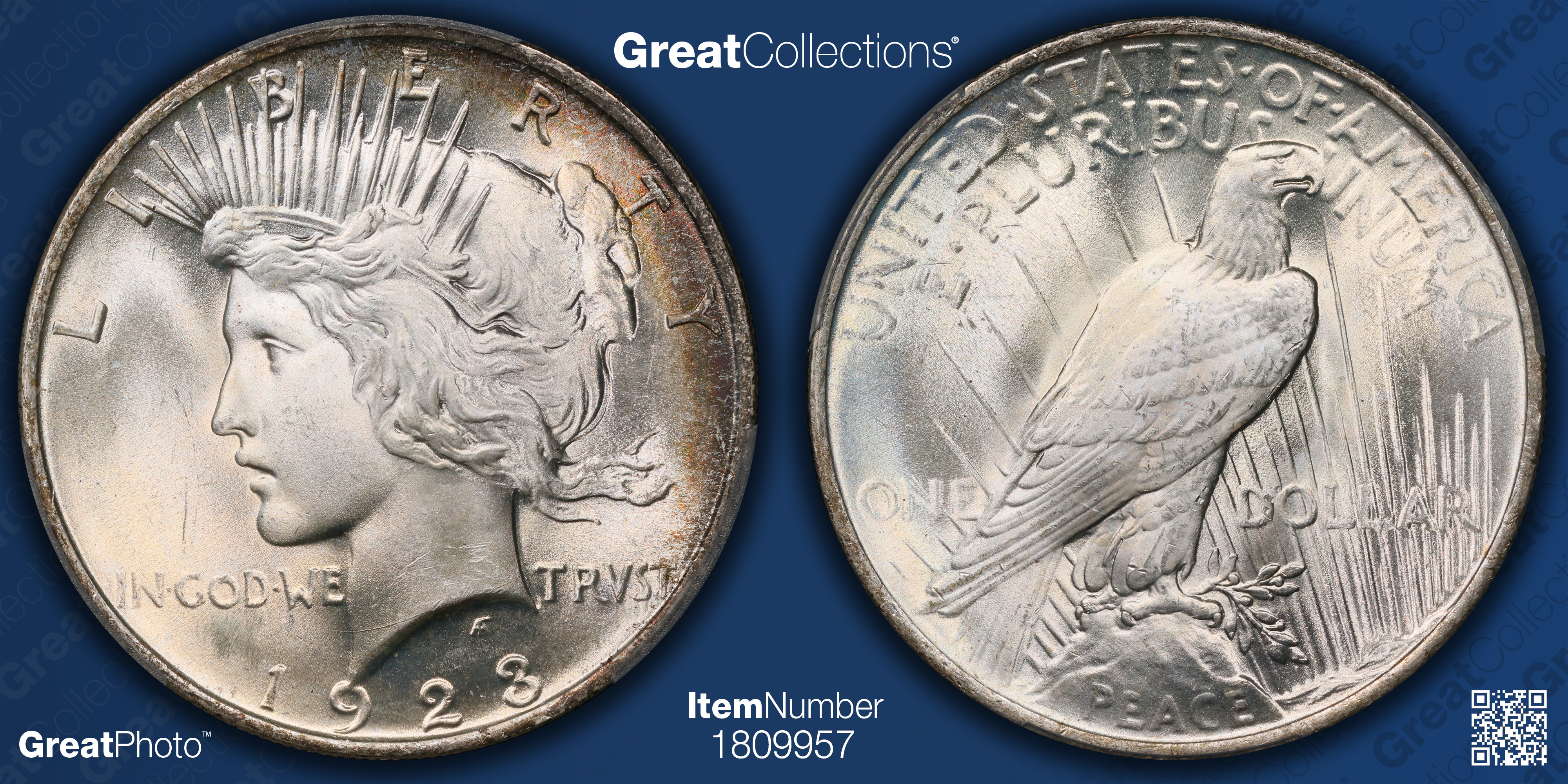 1923 Peace Silver Dollar PCGS MS-67 (Toned) (Item 1809957 ...