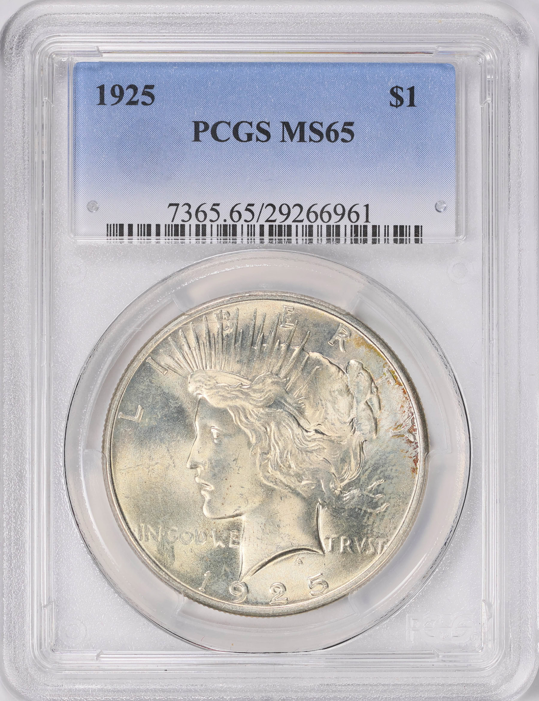 1925 Peace Silver Dollar PCGS MS-65 (Item 1809967) | GreatCollections ...