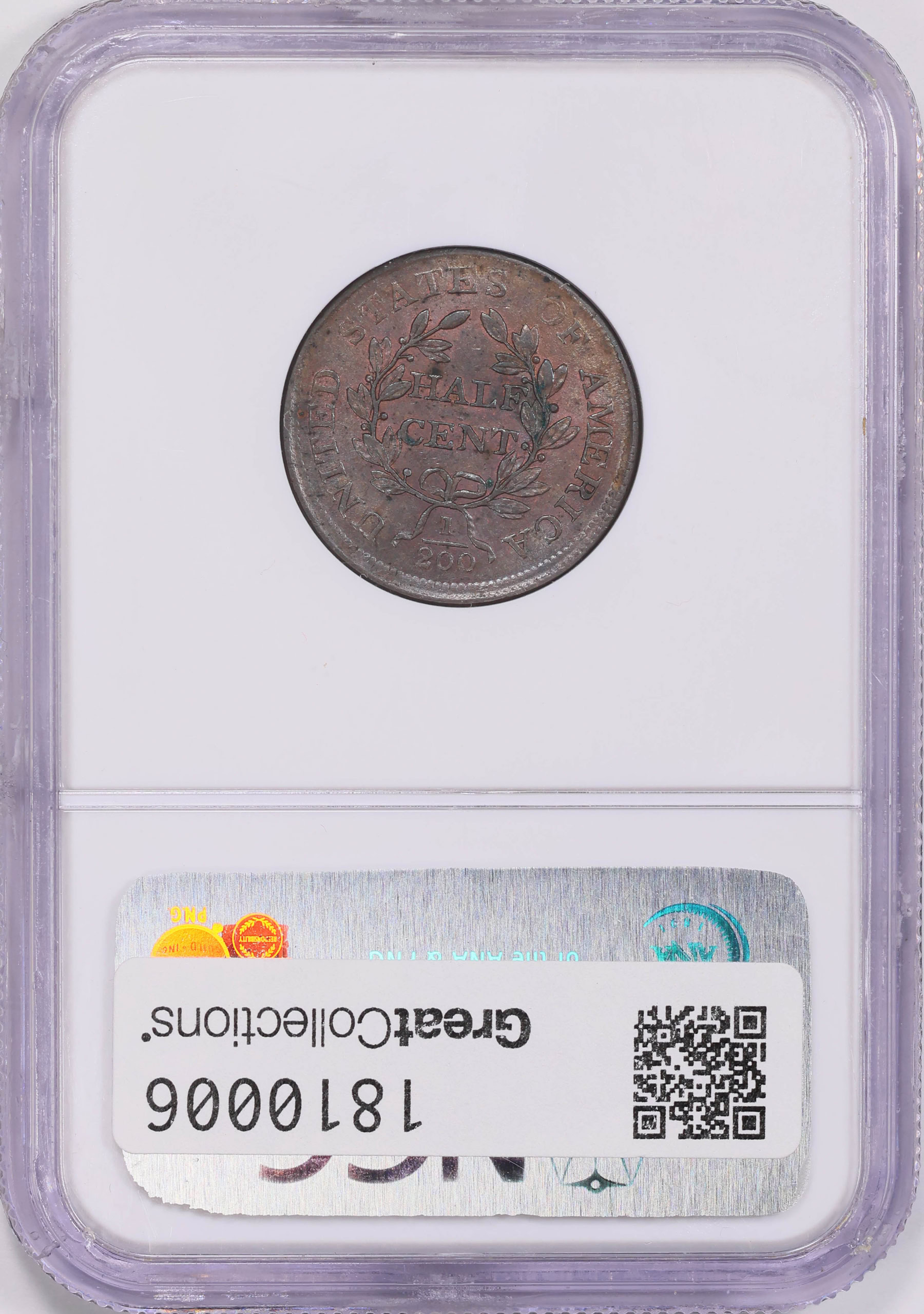 1804 Draped Bust Half Cent NGC MS-62 RB (Item 1810006) | GreatCollections Coin Auctions