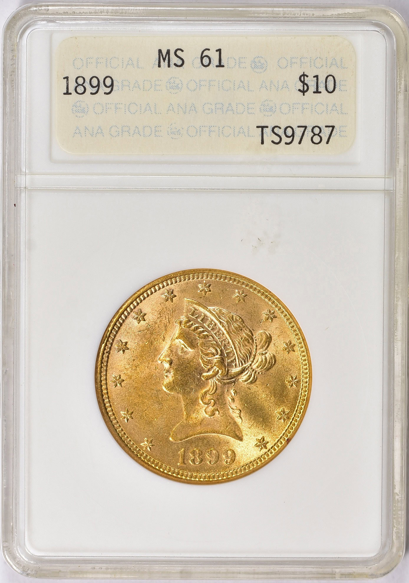 1899 Liberty Gold Eagle ANACS MS-61 OH (Item 1810154) | GreatCollections Coin Auctions