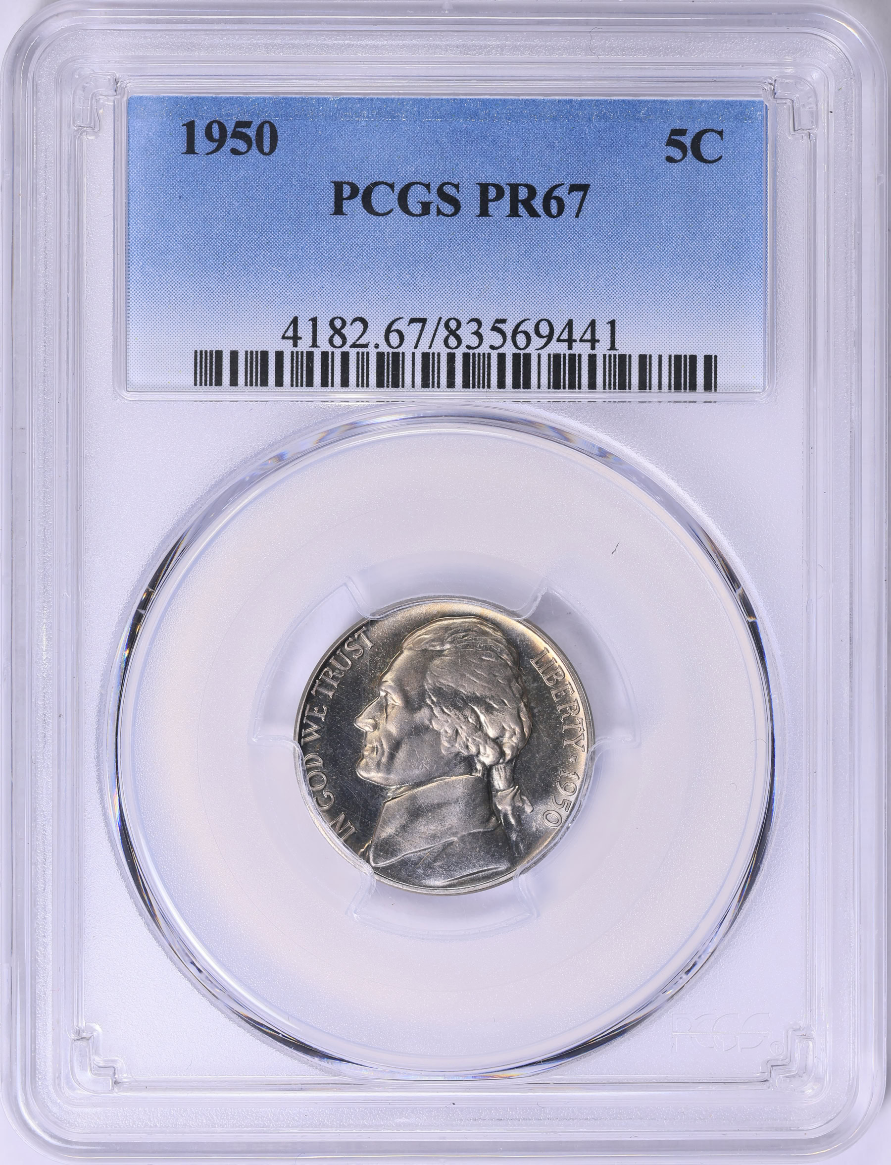 1950 Jefferson Nickel PCGS Proof-67 (Toned) (Item 1810174) | GreatCollections Coin Auctions