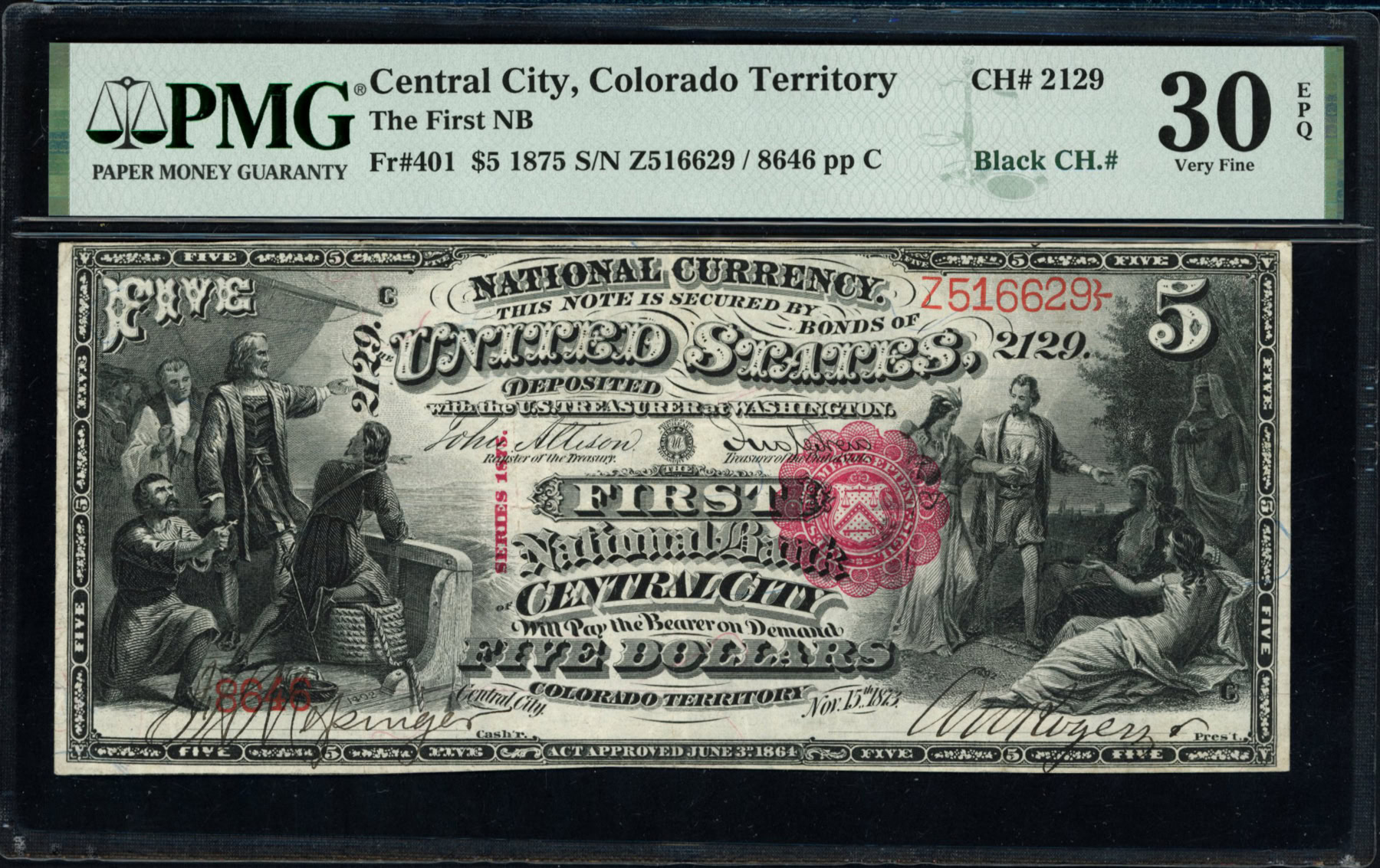 Fr. 401 Central City, Colorado Territory, The First National Bank of ...