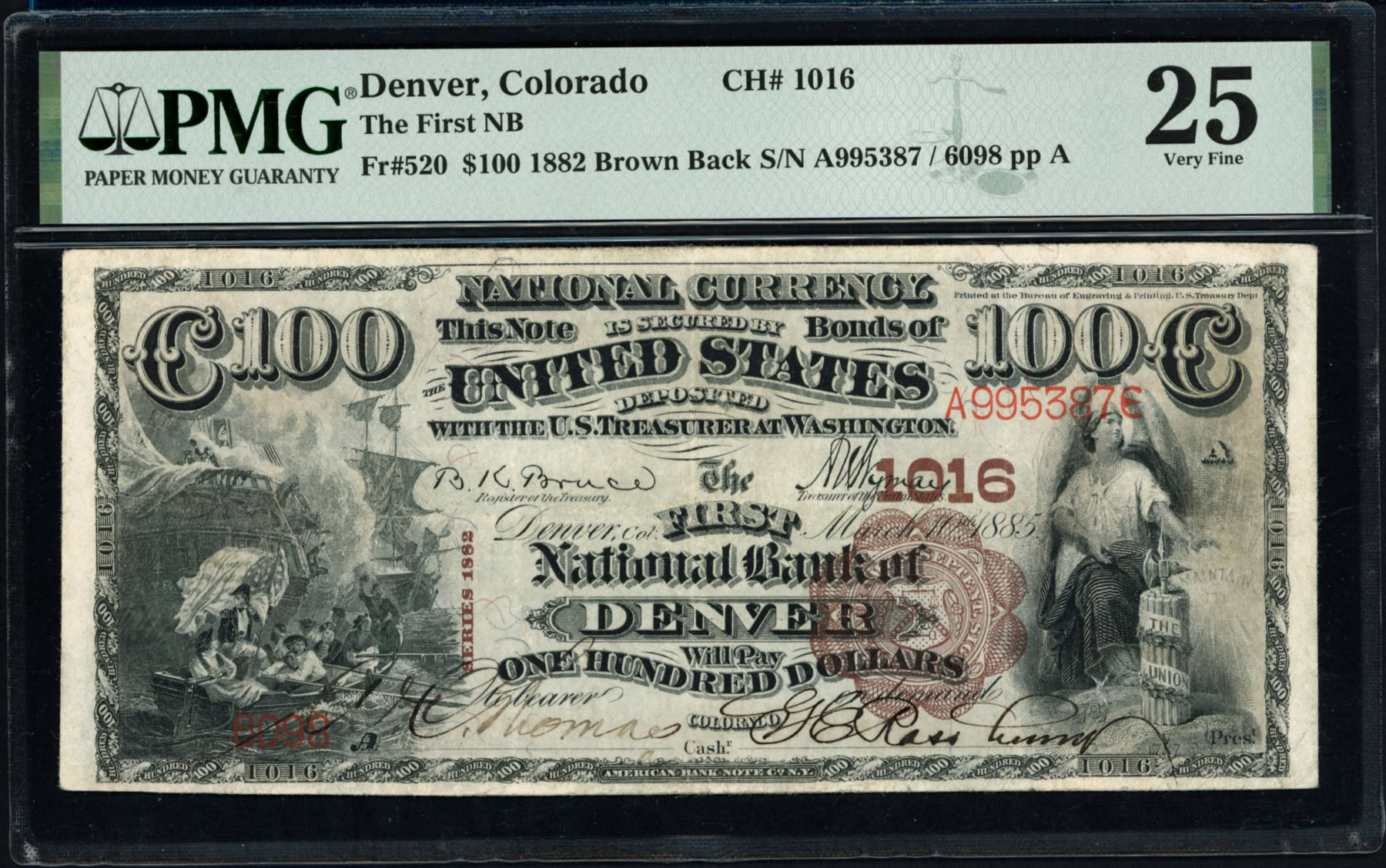Fr. 520 Denver, Colorado, The First National Bank of Denver, Charter ...