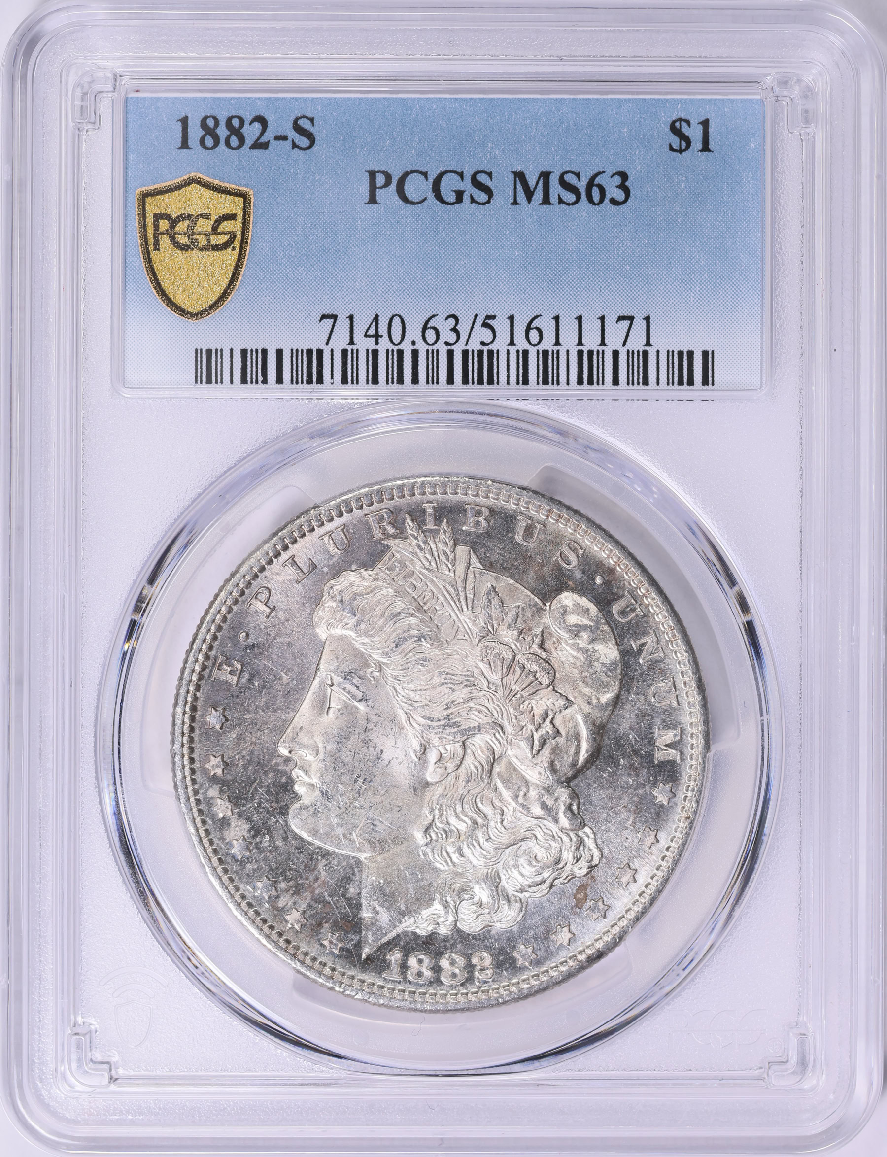1882-S Morgan Silver Dollar PCGS MS-63 (Item 1810264) | GreatCollections Coin Auctions