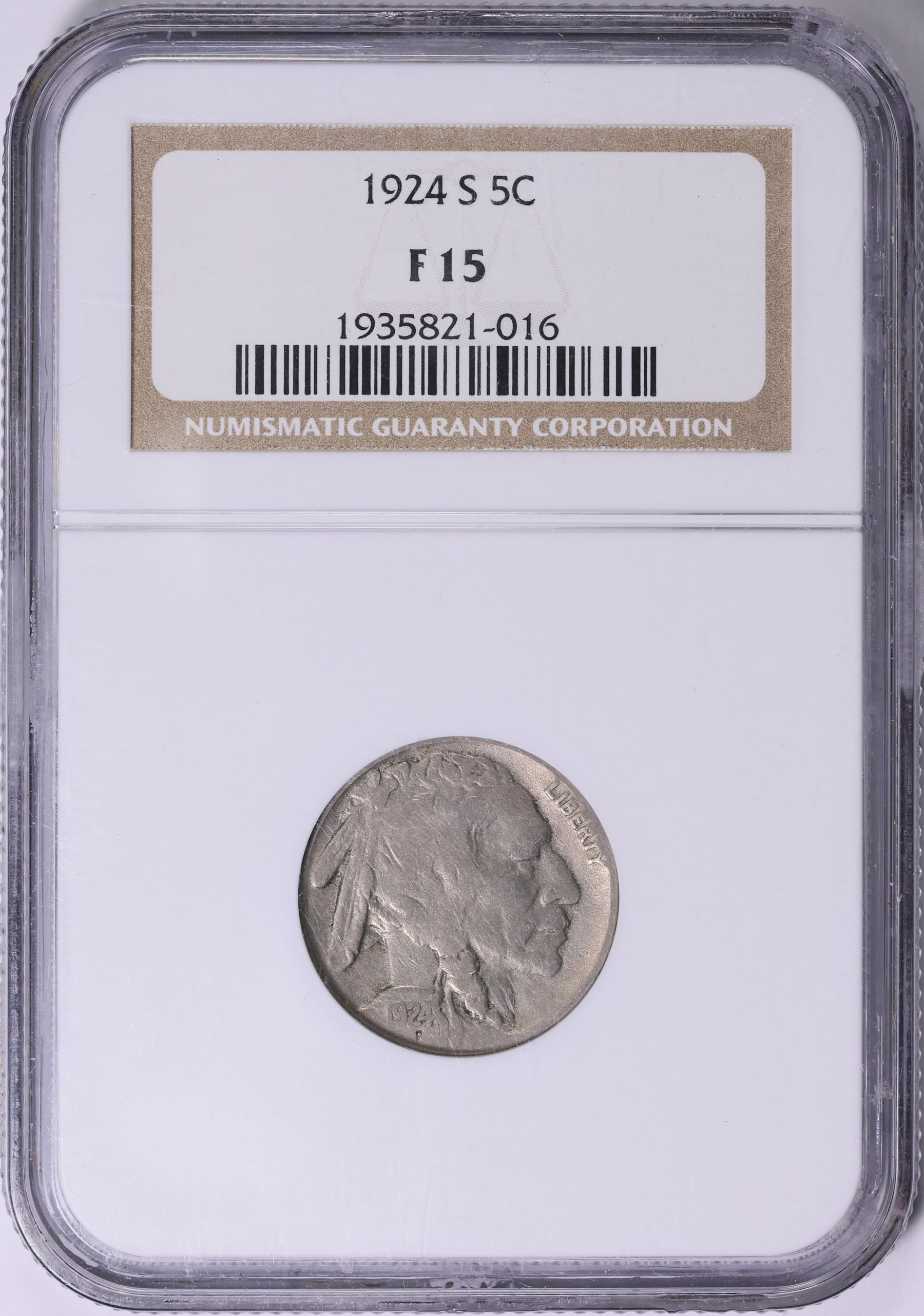 1924-S Buffalo Nickel NGC F-15 (Item 1810282) | GreatCollections Coin Auctions