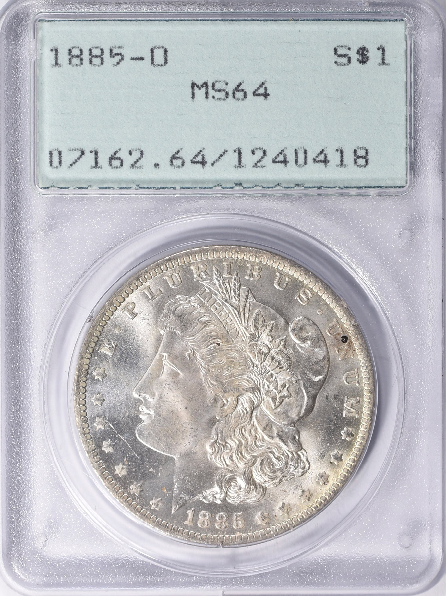 1885-O Morgan Silver Dollar PCGS MS-64 OGH (1st Gen) (Item 1810311) | GreatCollections Coin Auctions
