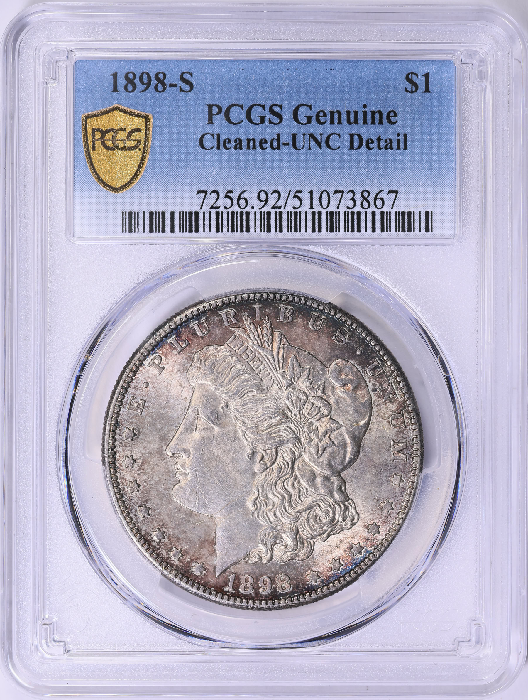 1898-S Morgan Silver Dollar PCGS Genuine Unc Details (Item 1810349) | GreatCollections Coin Auctions