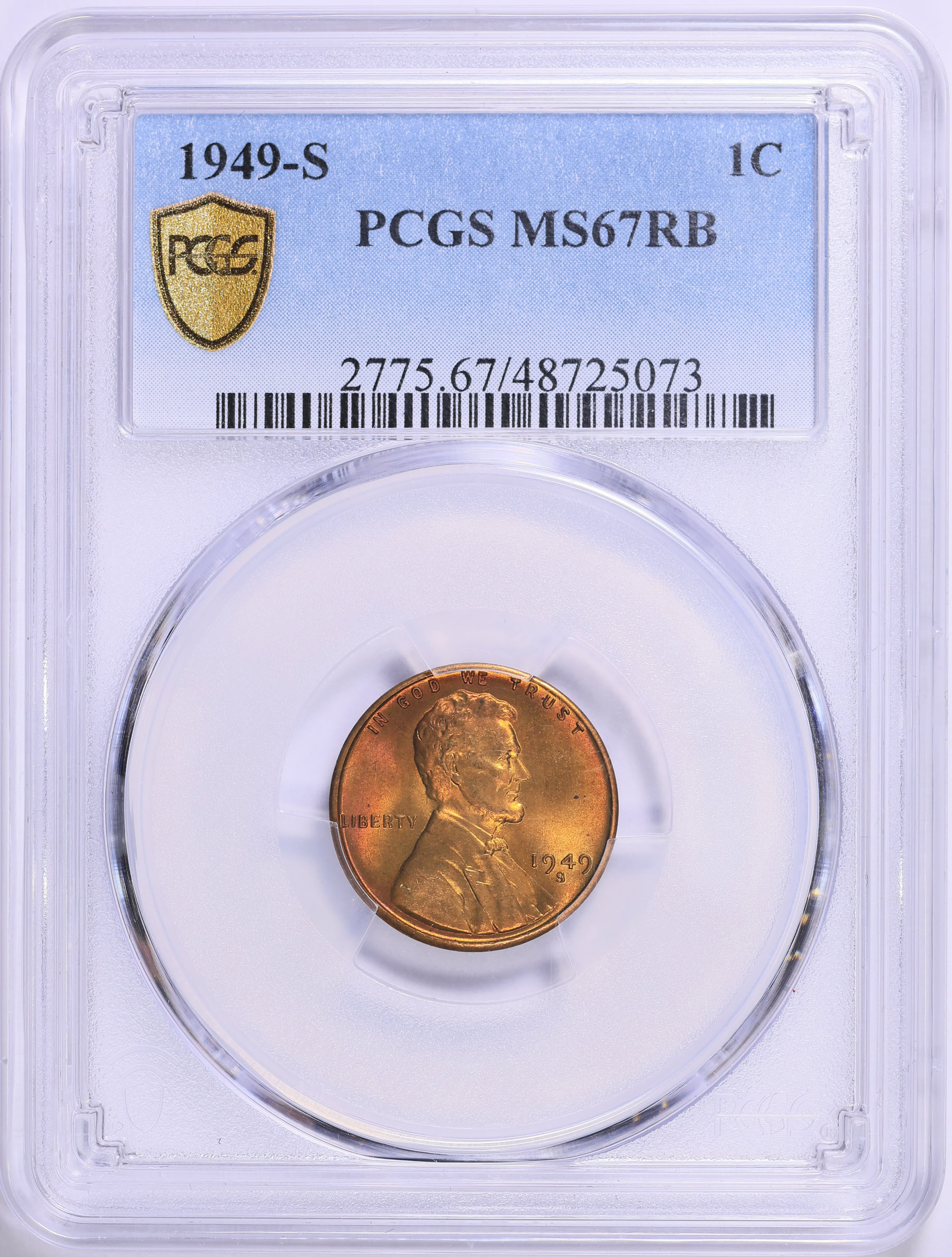 1949-S Lincoln Cent PCGS MS-67 RB (Item 1810380) | GreatCollections Coin Auctions