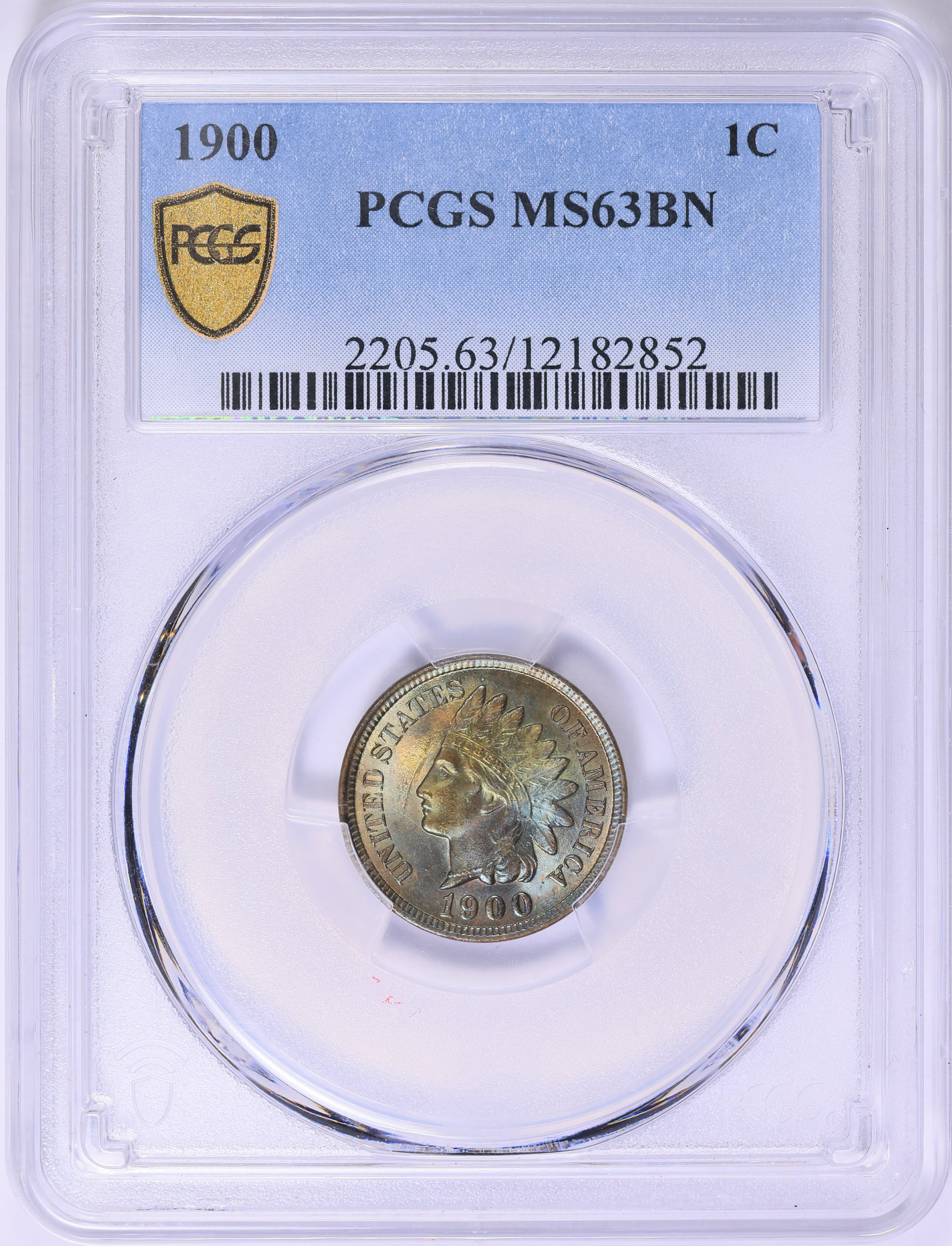 1900 Indian Cent PCGS MS-63 BN (Toned) (Item 1810389) | GreatCollections Coin Auctions