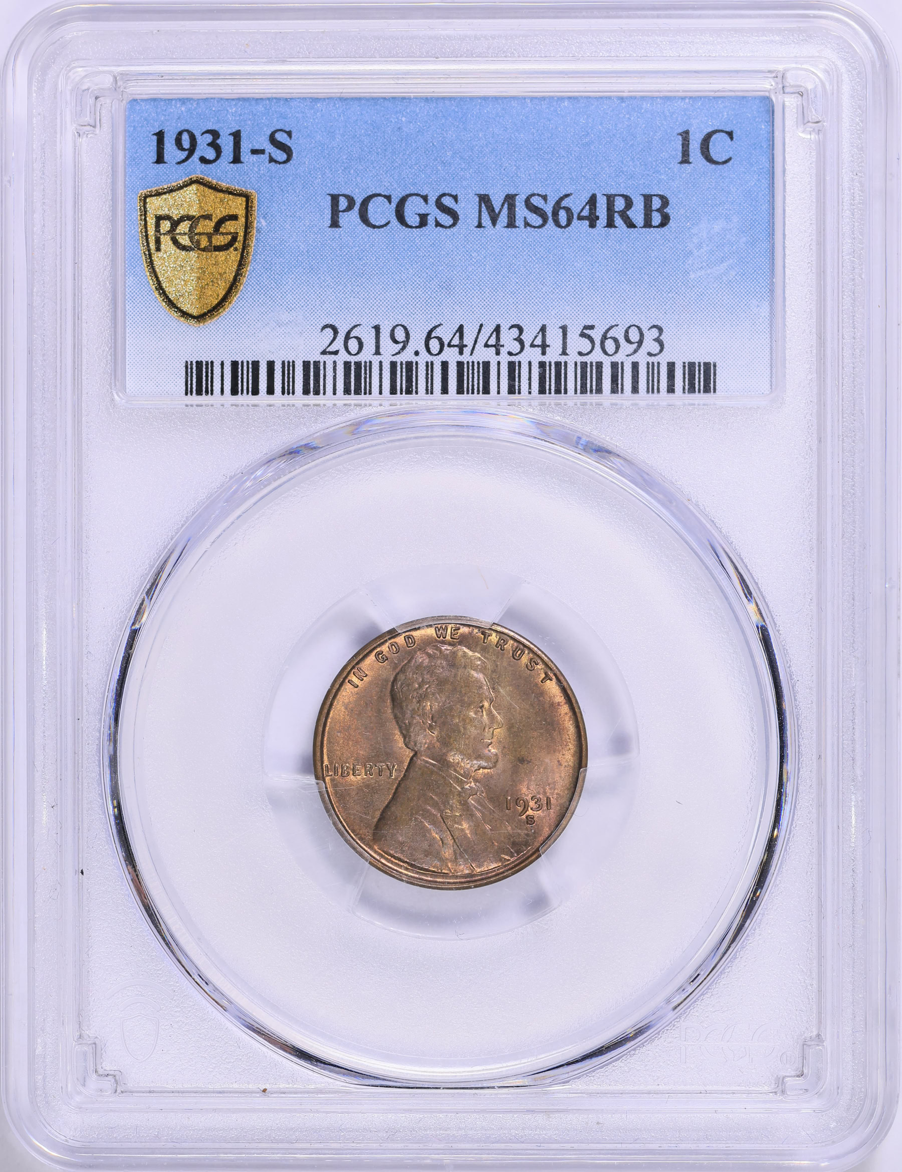 1931-S Lincoln Cent PCGS MS-64 RB (Item 1810407) | GreatCollections Coin Auctions